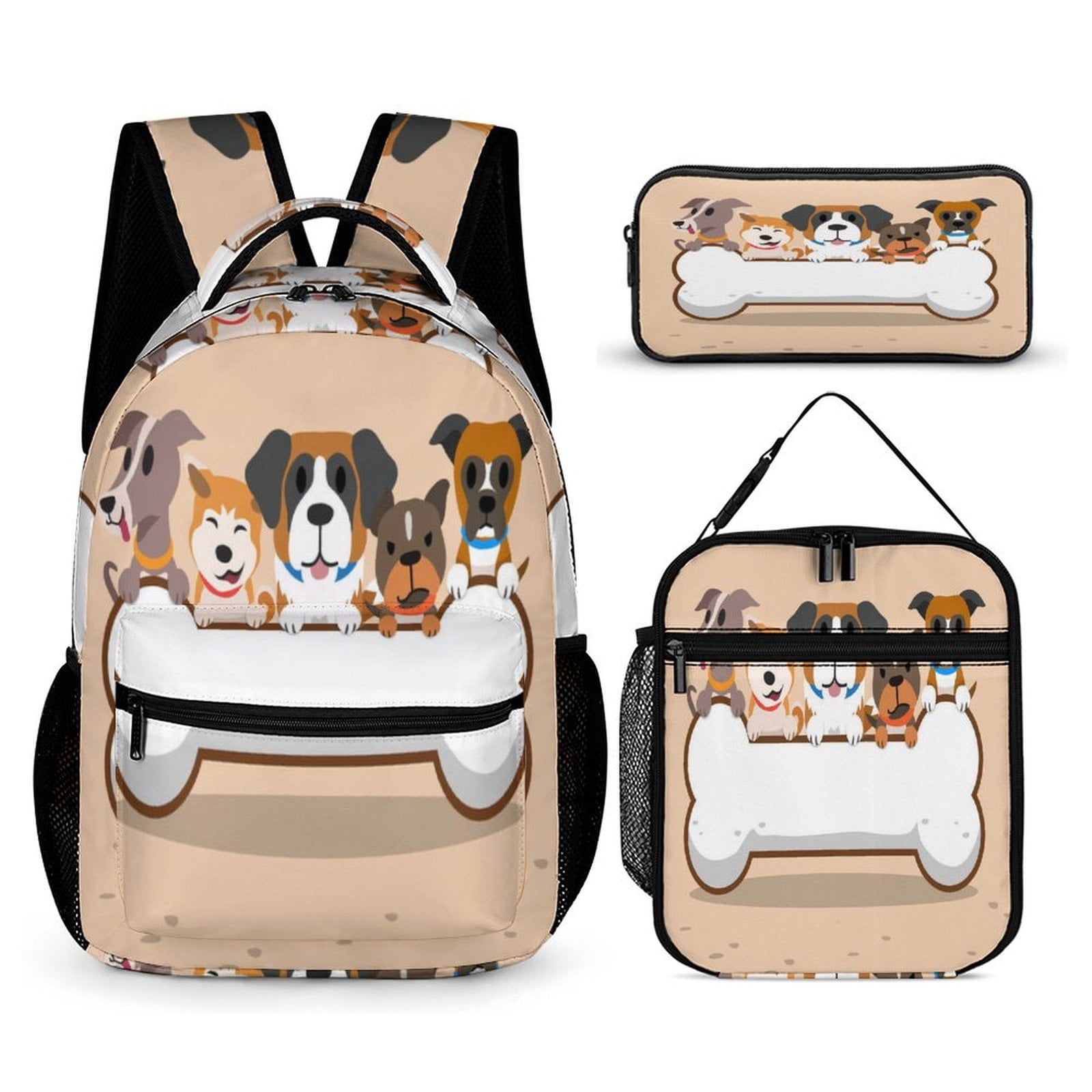 Cartoon Dogs Lightweight Laptop Travel Backpack For Adults Work Camping ...