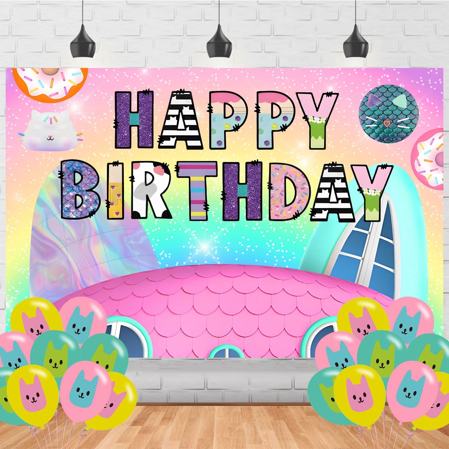 Cartoon Doll House FEV6 Birthday Party Supplies Backdrop 5x3 Cartoon ...