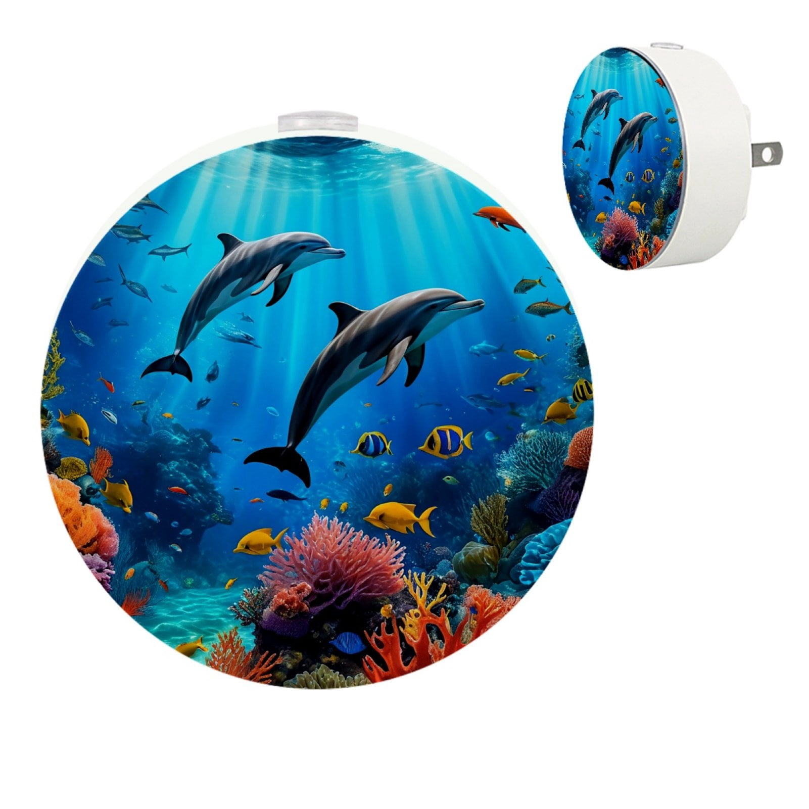 Cartoon Dolphin Ocean Automatic night lights plug into wall Dusk to ...