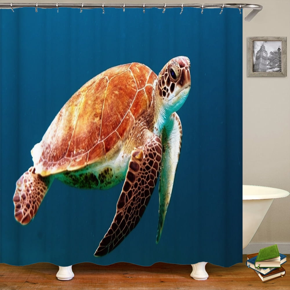Cartoon Dolphin Shower Curtain Waterproof Home ration Curtain Ocean Sea ...