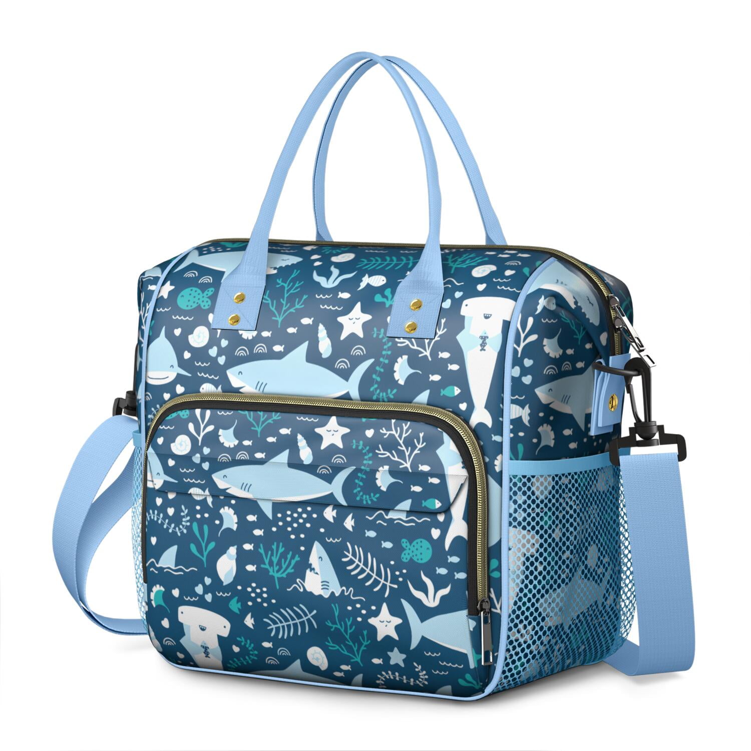 Cartoon Dolphin and Shark Lunch Box for Work or School, Large ...