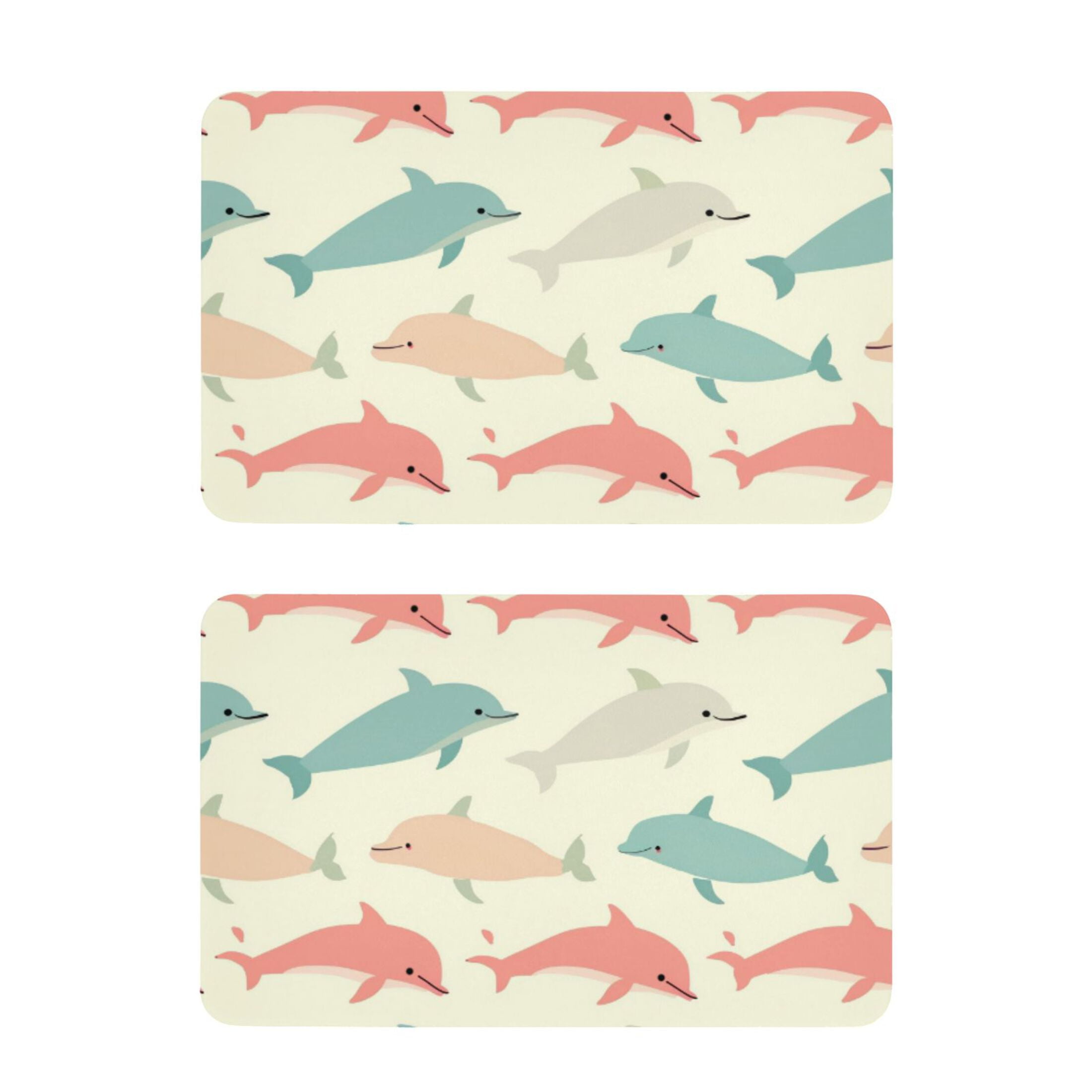 Cartoon Dolphins Refrigerator Magnet Stickers Square Fridge Magnetic ...