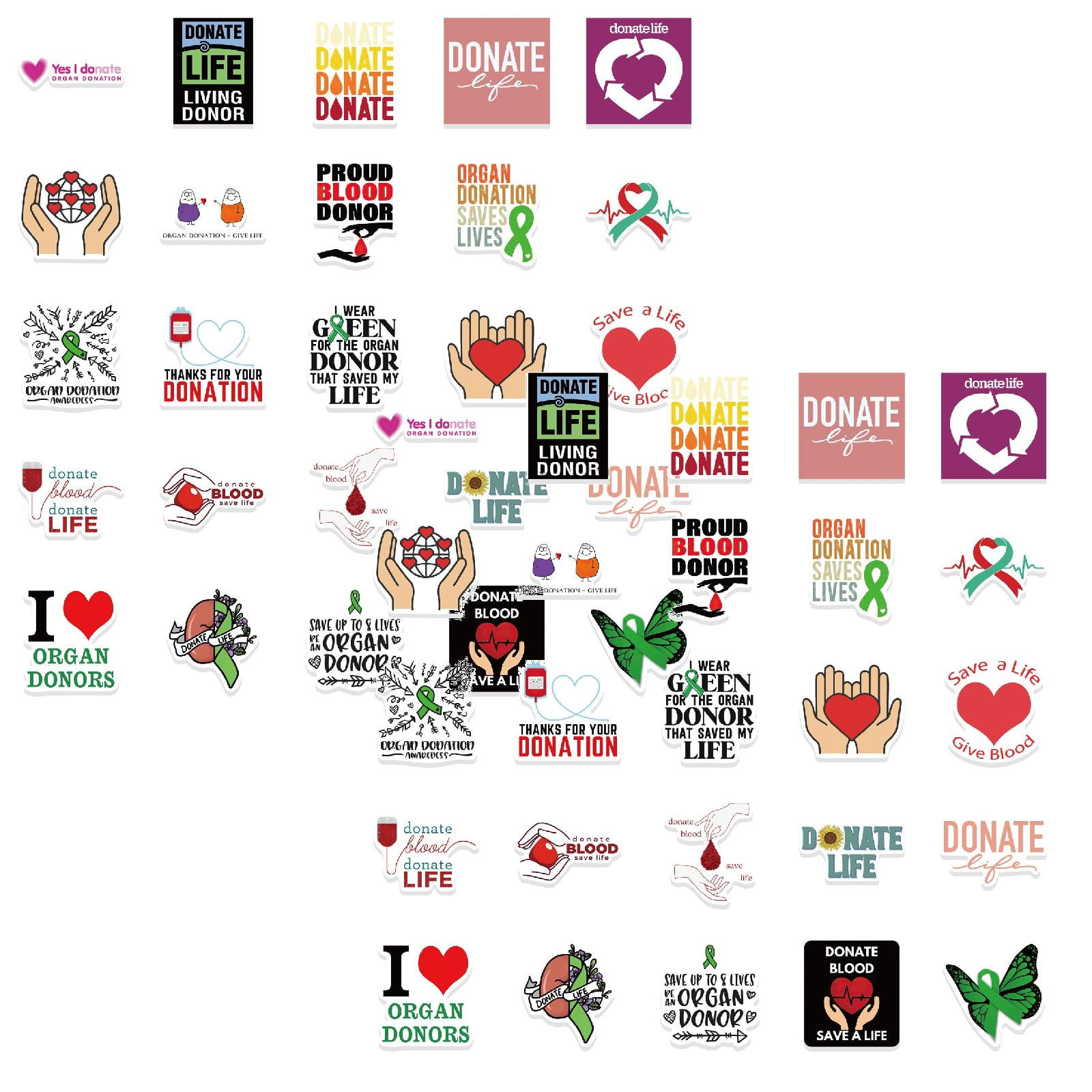 Cartoon Donate Life Sticker DIY Decoration - Walmart.com