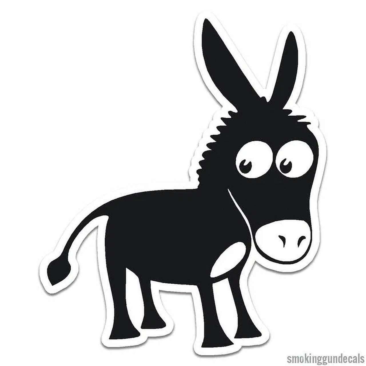 Cartoon Donkey Mule Sticker Indoor Outdoor Phone Decal Water Bottle ...
