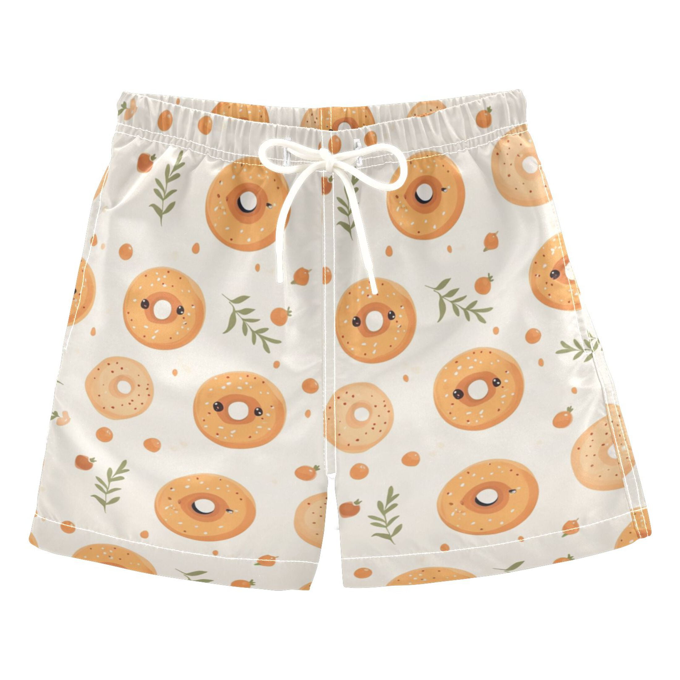 Cartoon Donut Boys Swim Trunks Quick Dry Boy Swim Shorts for 3-14 Years ...