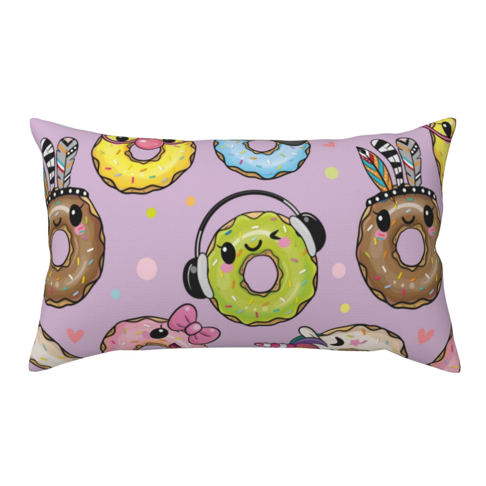 Cartoon Donut Prints Funny Pillow Cases Standard Size, Soft Pillow ...