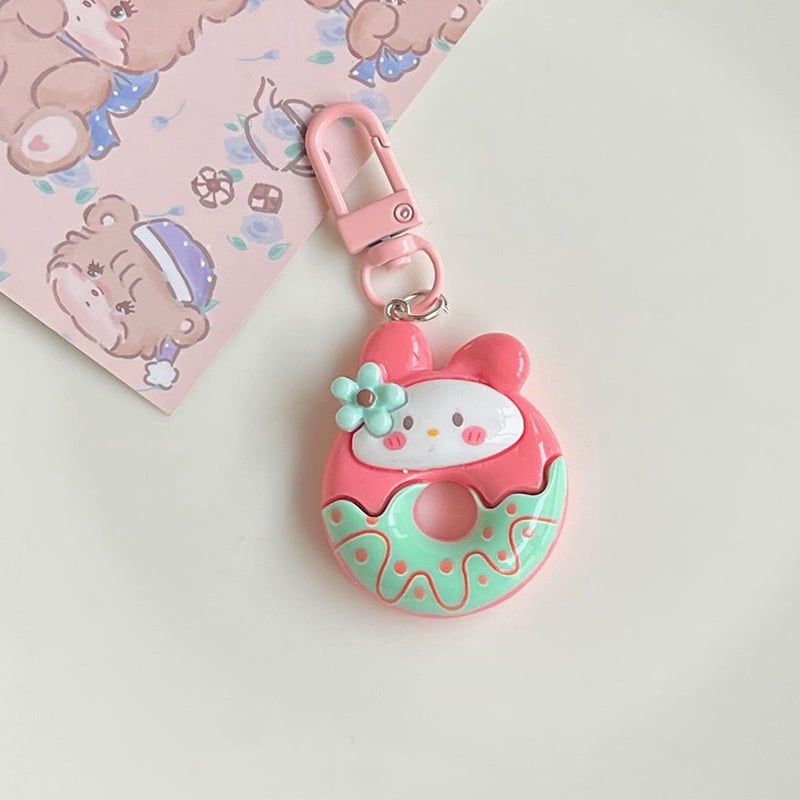 Cartoon Donut Sanrio Keychain Cute PVC Pink Blue Yellow Purple Pendant ...