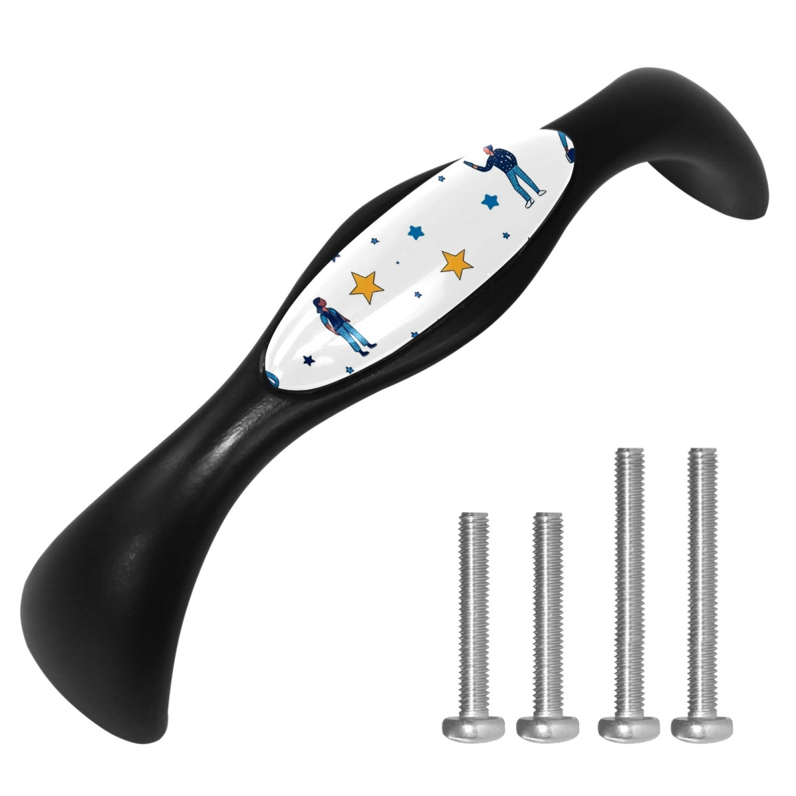Cartoon Doodle Space Stars Kitchen Cabinet Pull Knobs Drawer Hardware ...