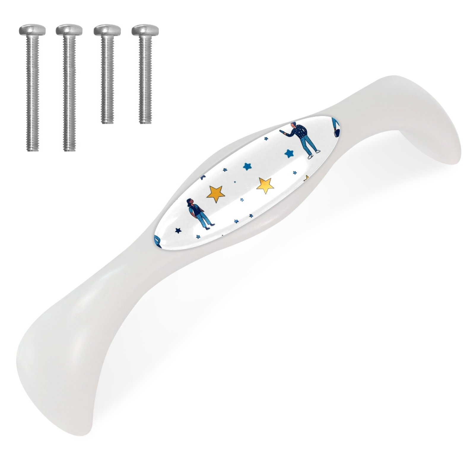 Cartoon Doodle Space Stars Kitchen Cabinet Pull Knobs Drawer Hardware ...