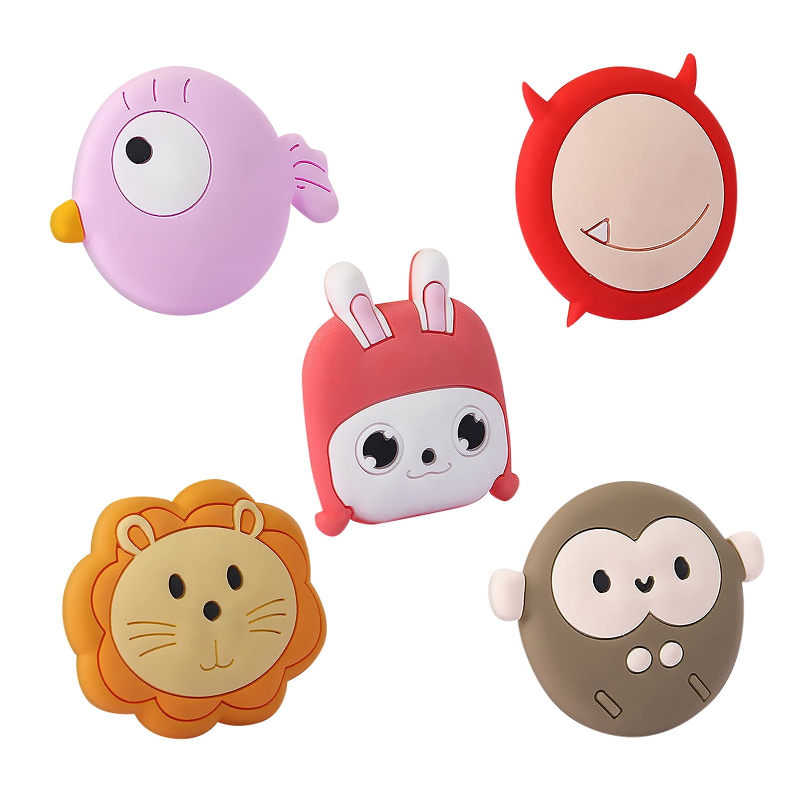 Cartoon Door Handle Bumper 5 PC Self-Adhesive Cartoon Animals Wall ...