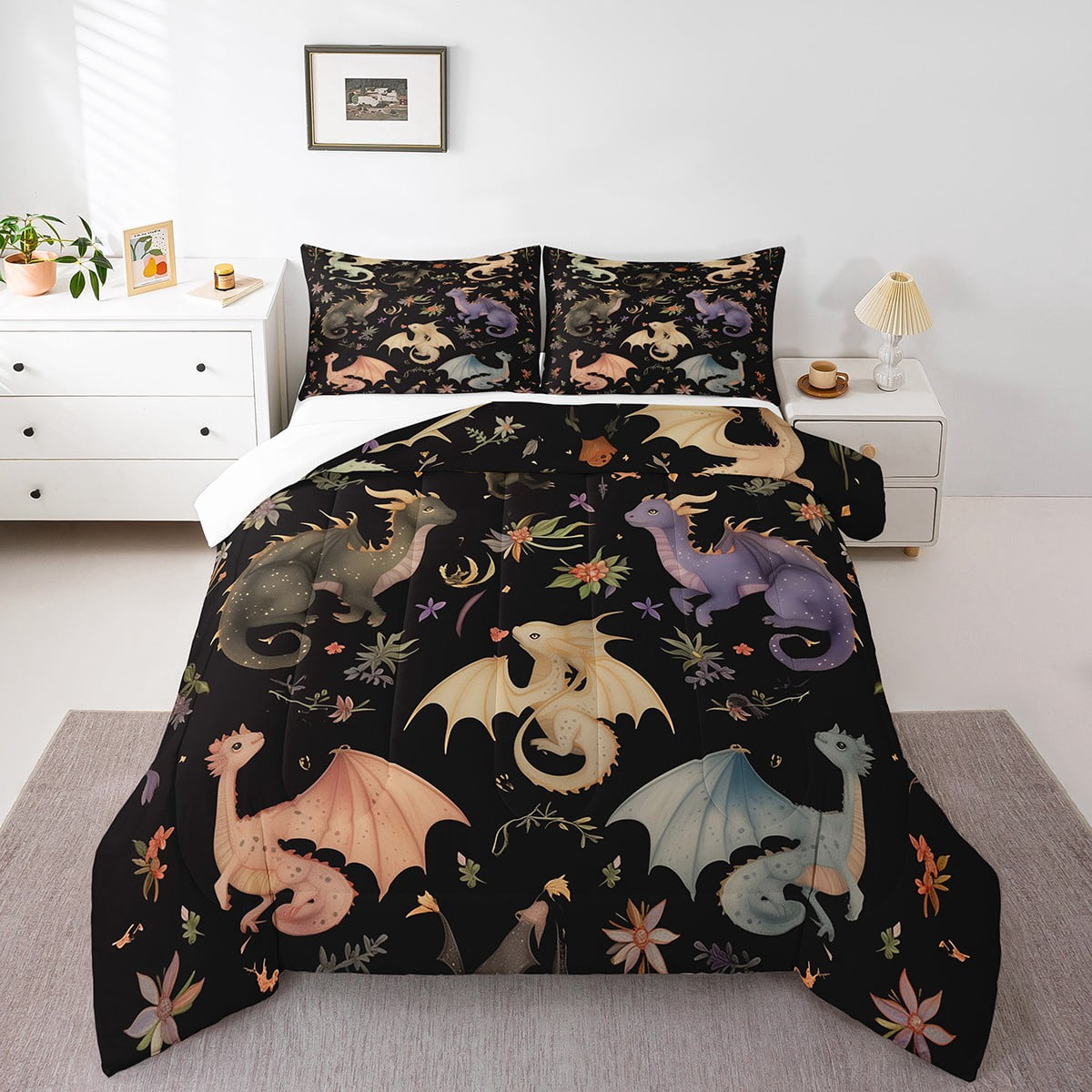 Cartoon Dragon Down Comforter Teen,Exotic Magical Dragon Bedding Set ...