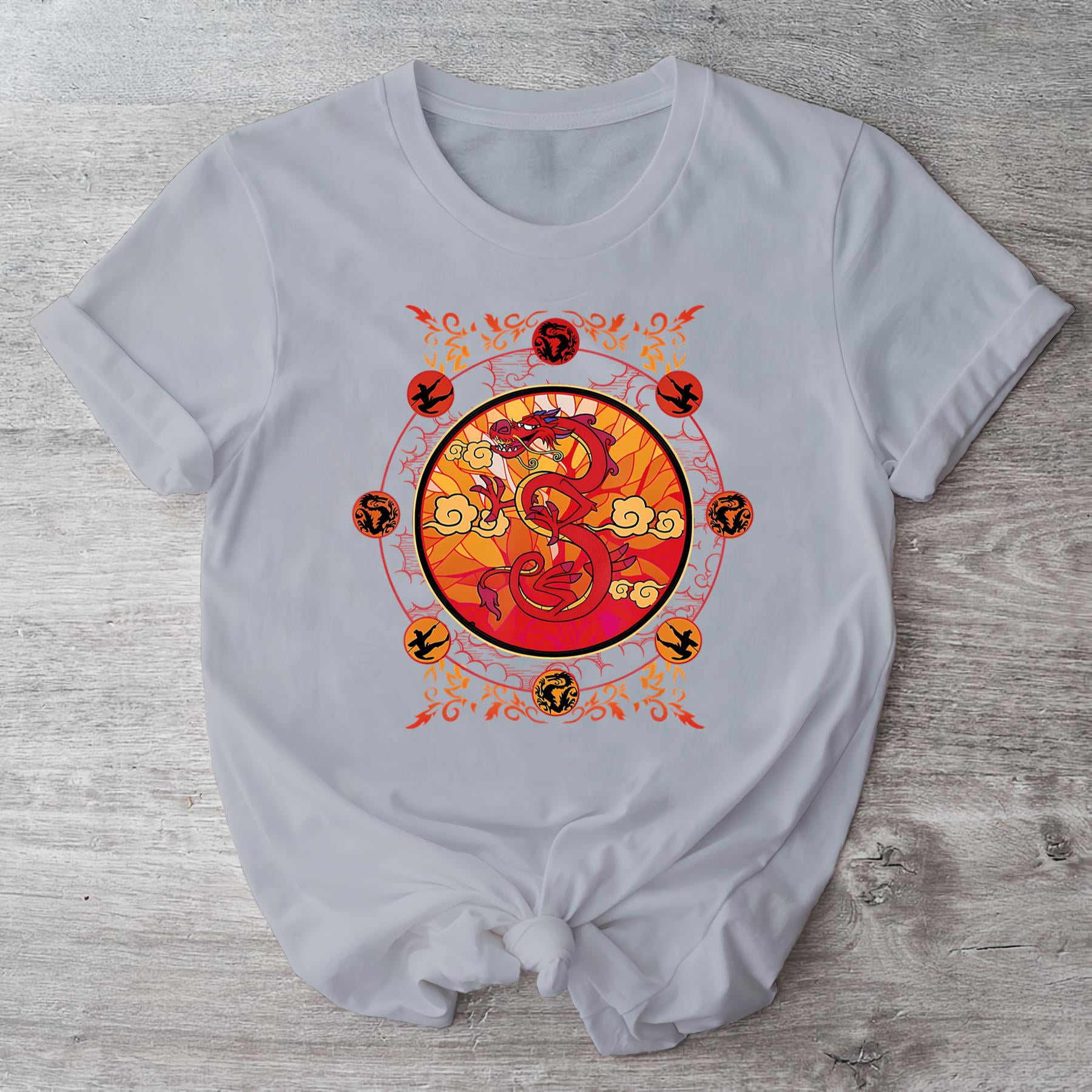 Cartoon Dragon Graphic T-shirt, Mulan-Inspired Design for Family ...