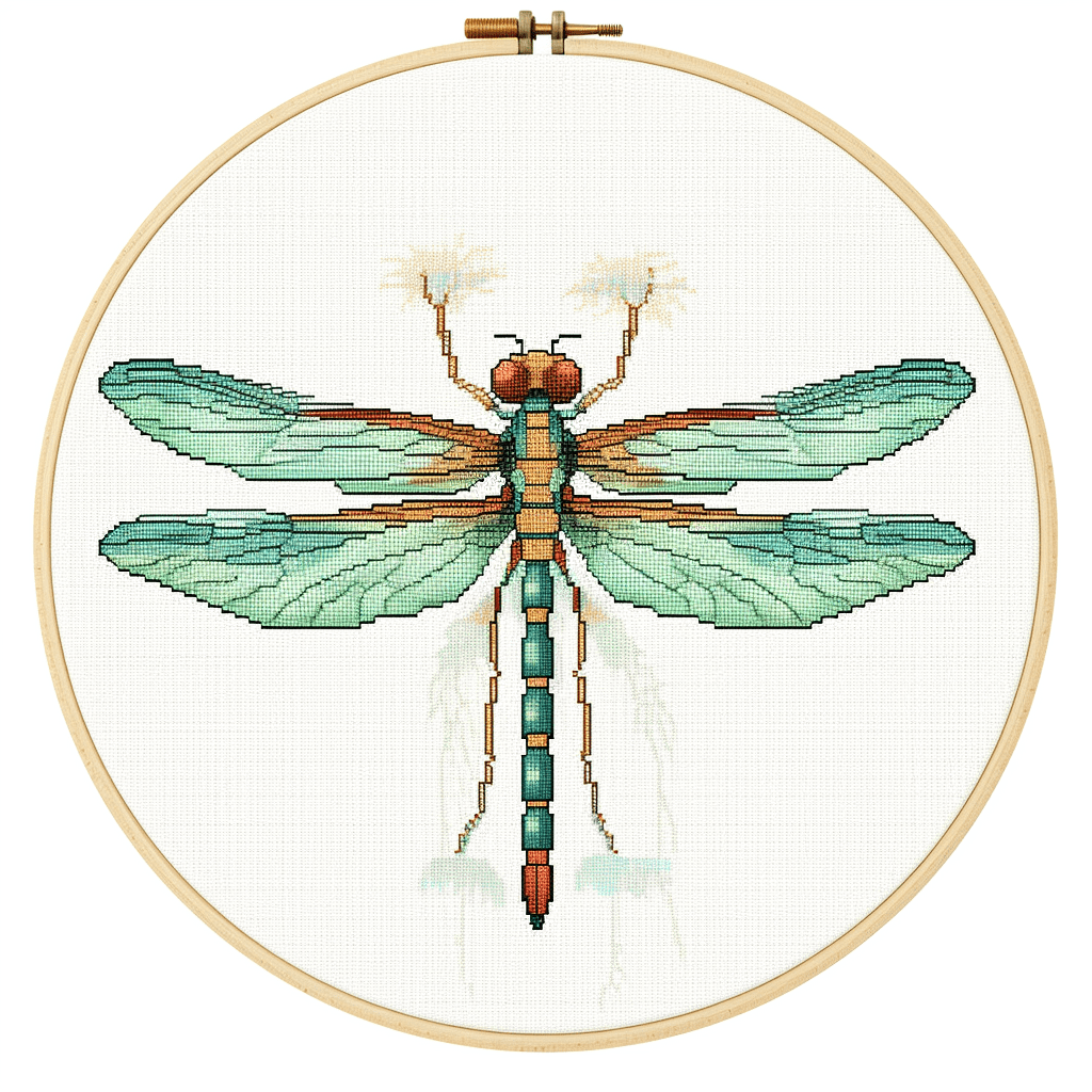 Cartoon Dragonfly DIY Stamped Cross Stitch Kits for Beginners Easy with ...