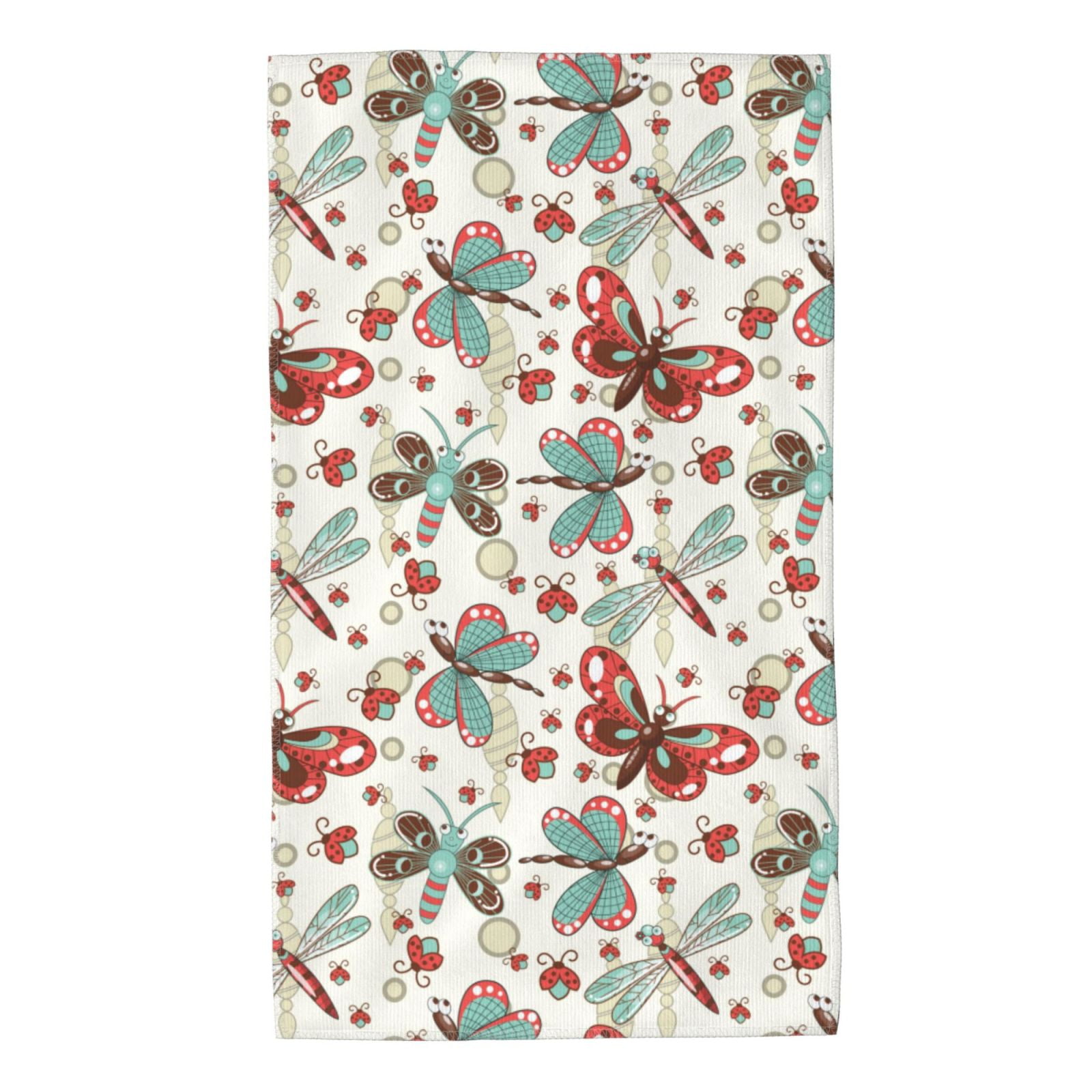 Cartoon Dragonfly Ladybug Hand Towels for Bathroom Set of 2, Ultra Soft ...