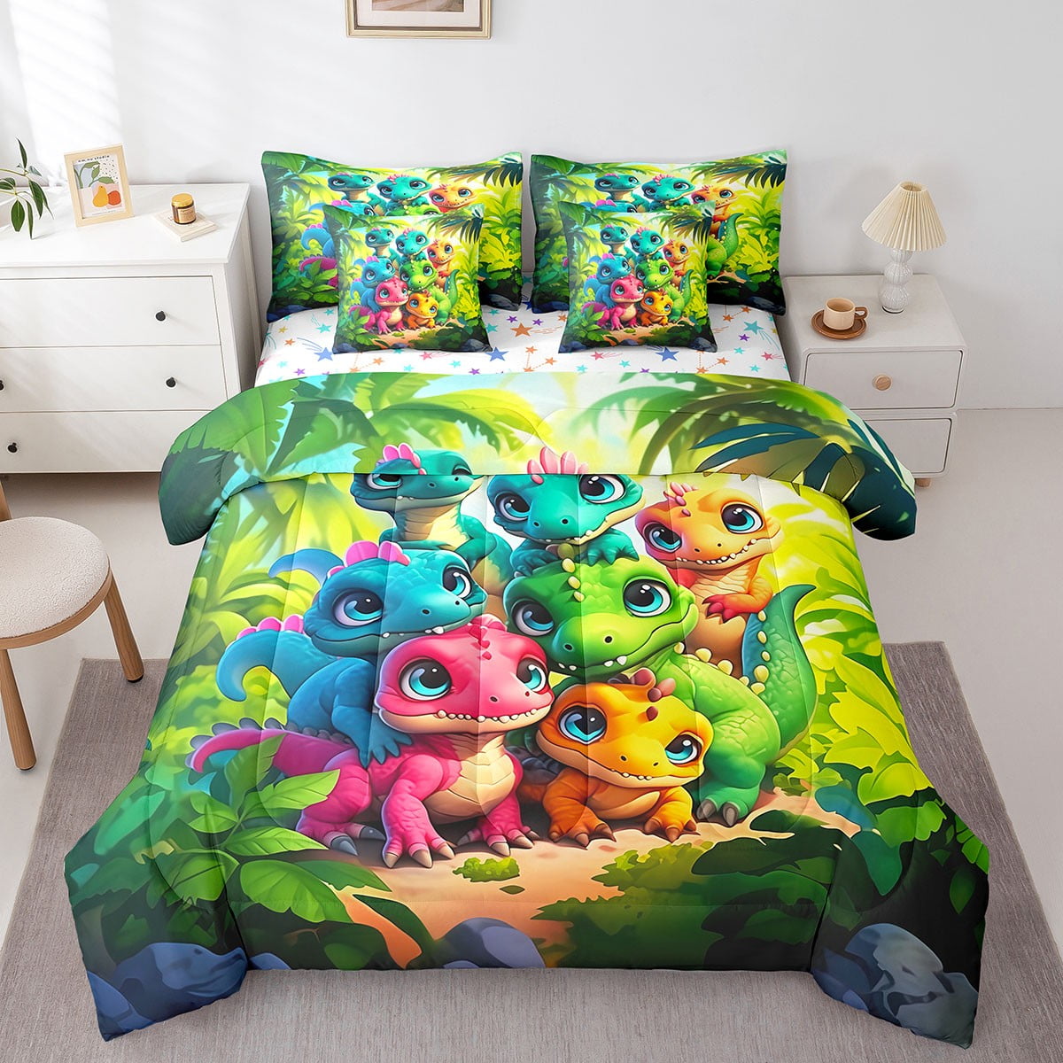 Cartoon Dragons Bed in a Bag Full size for Kids, Boys Girls Bed Set ...