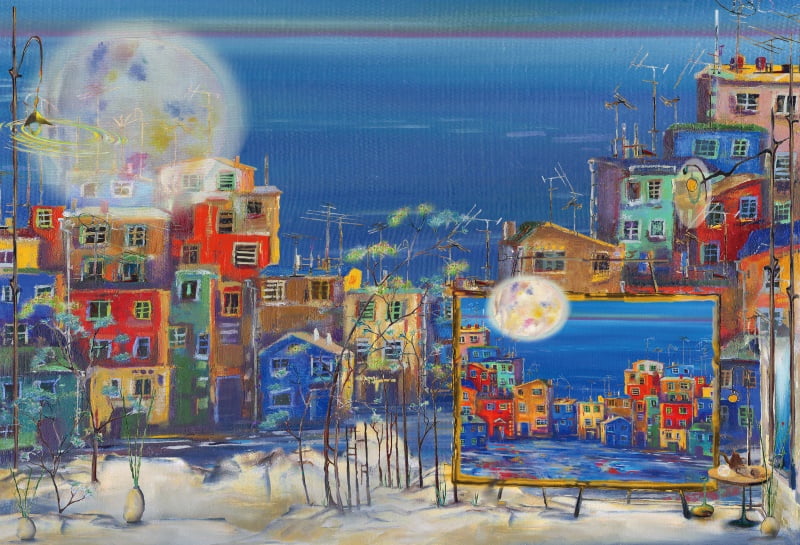 Cartoon Drawing Pattern Town Shop Booth Street Alley Banner ...