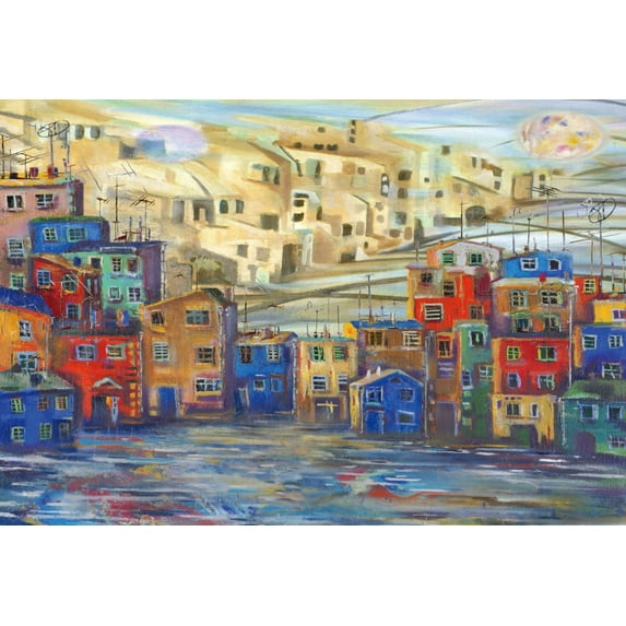 Cartoon Drawing Pattern Town Shop Booth Street Alley Banner ...