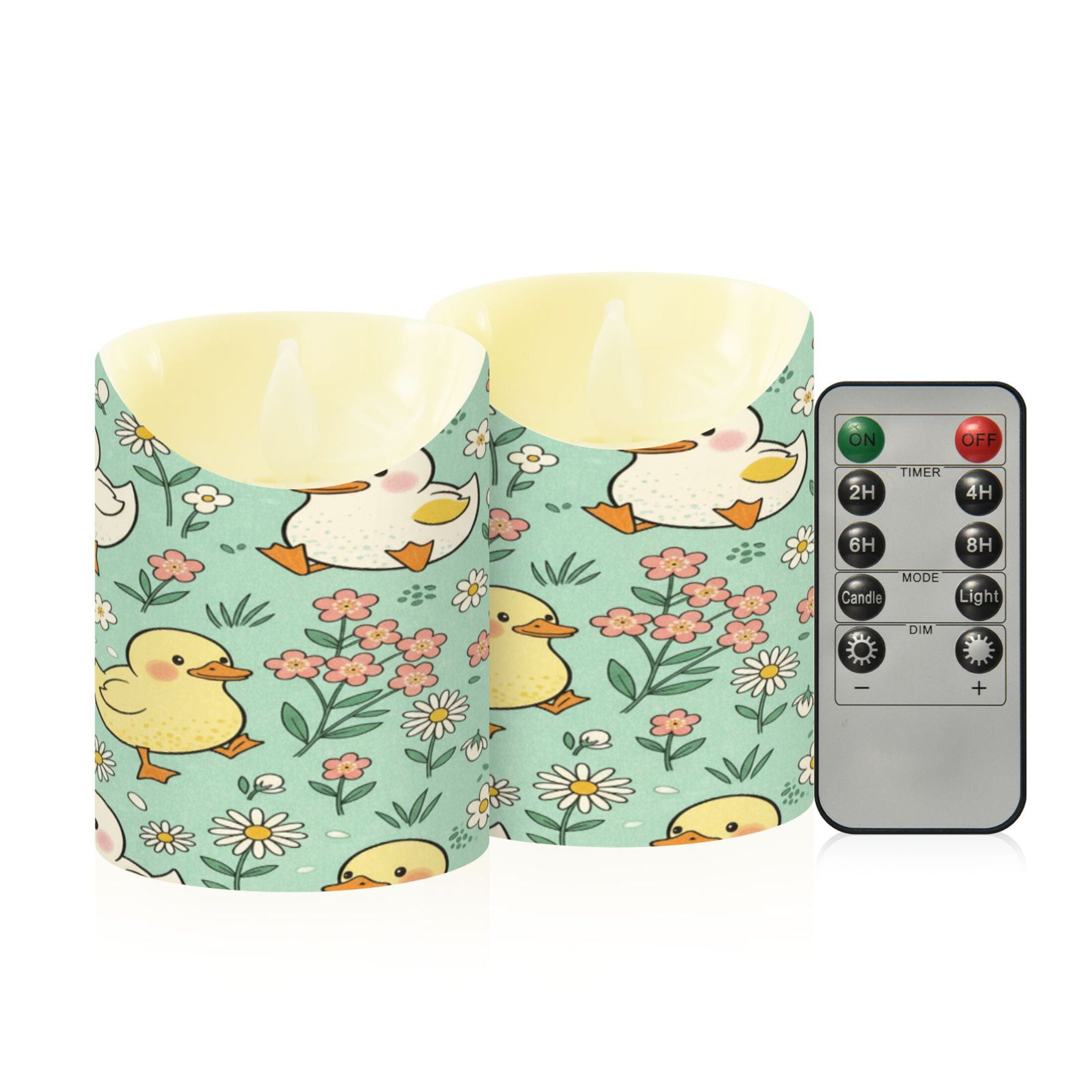Cartoon Duck Design Flameless Candles 2 PCS with Remote Realistic ...
