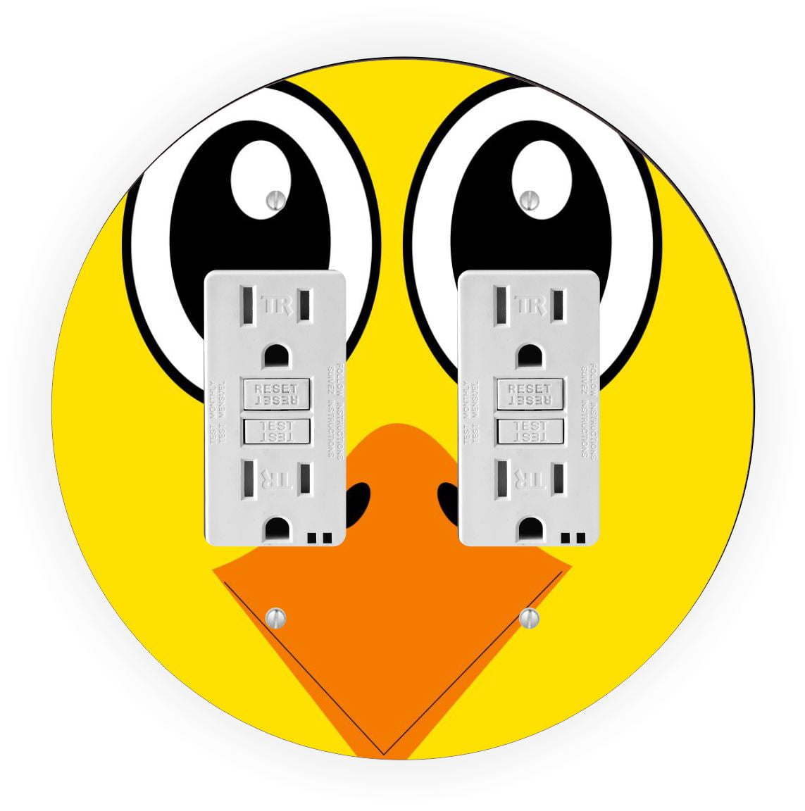 Cartoon Duck Face Design - Round Light Switch Plate Cover - Double GFI ...