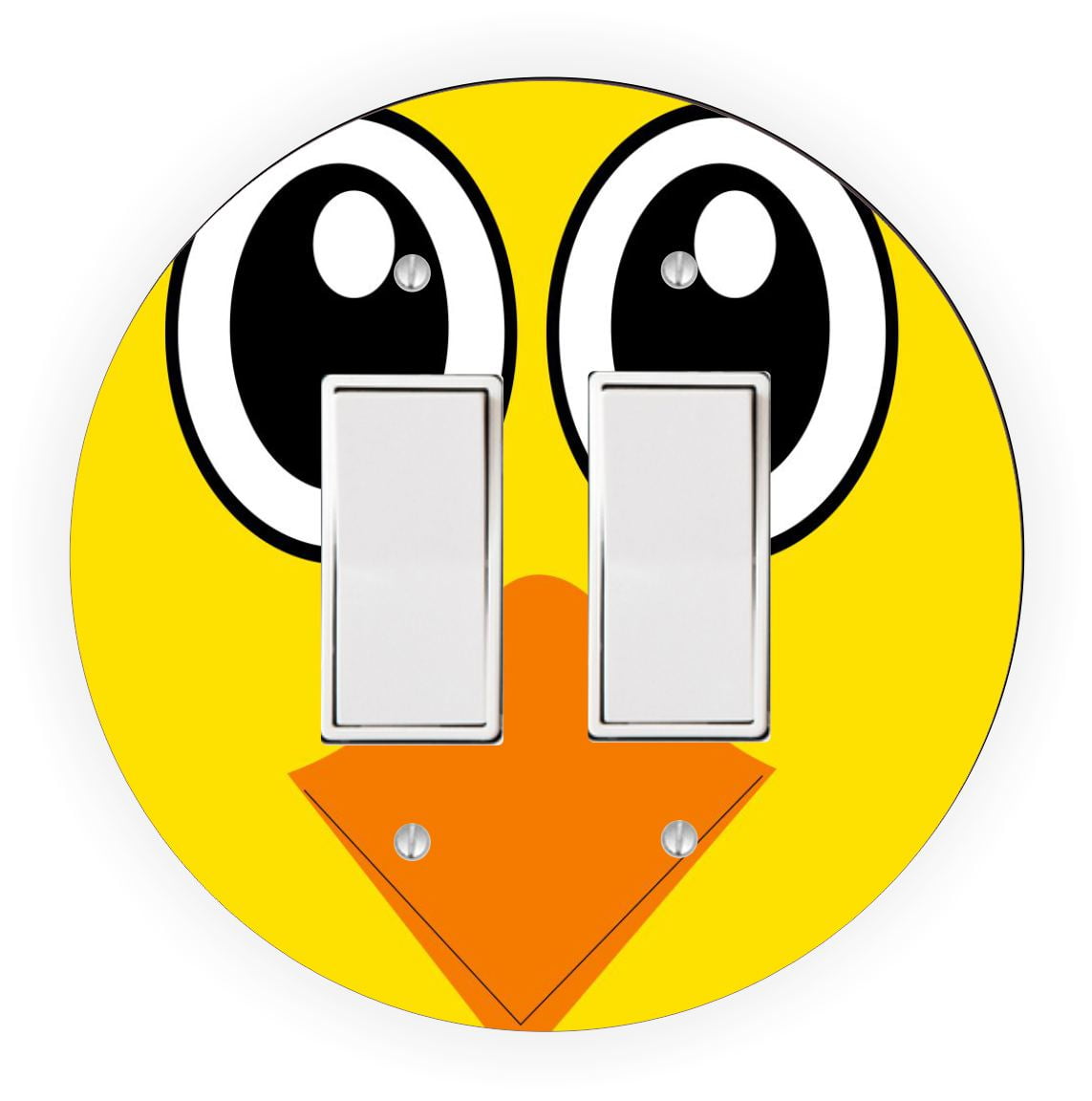 Cartoon Duck Face Design - Round Light Switch Plate Cover - Double ...