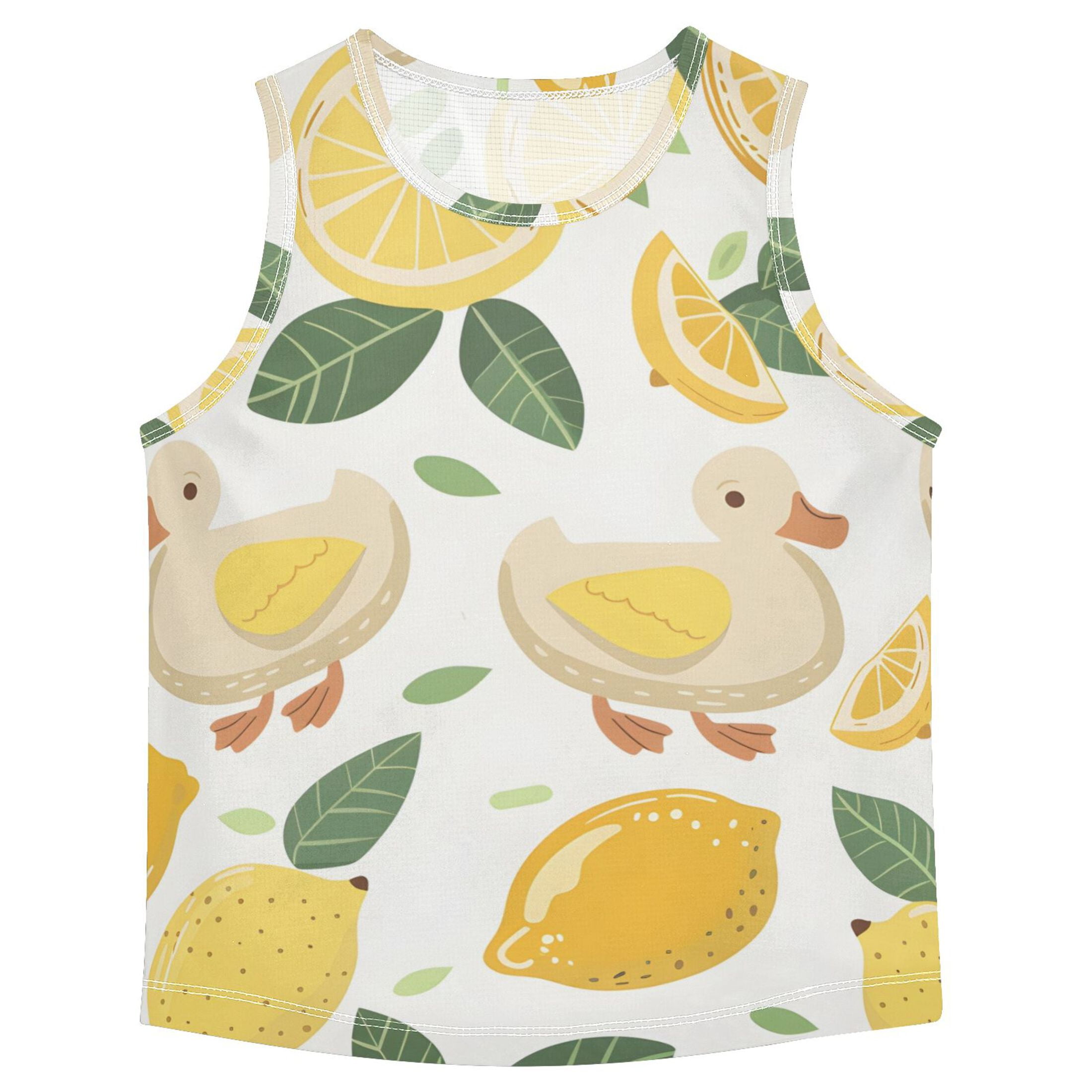 Cartoon Duck Lemon Leaves Boys' Vest Undershirt Tank Top Sleeveless ...
