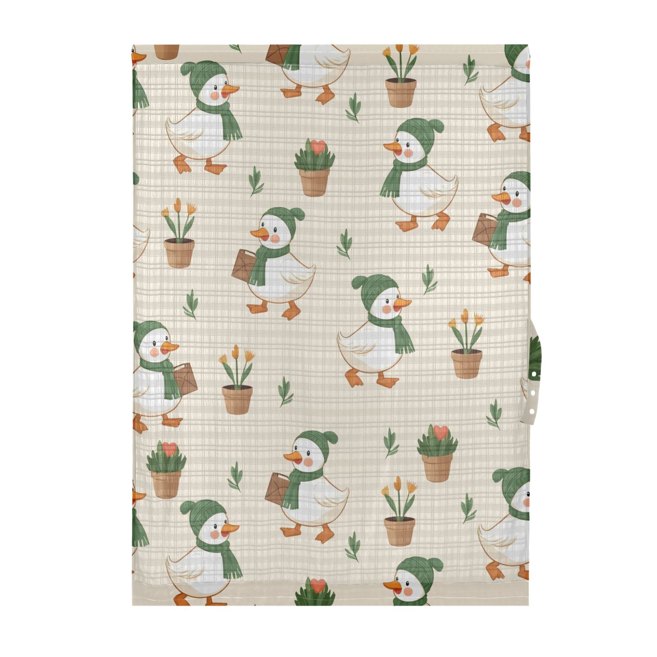 Cartoon Duck Pattern Door Curtain Sheer Privacy Light Filtering Window ...