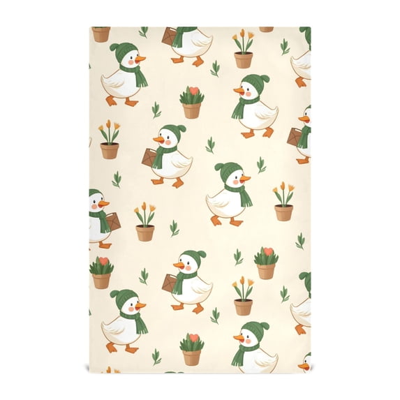 Cartoon Duck Pattern Kitchen Towels Waffle Weave Decorative Tea Towels ...