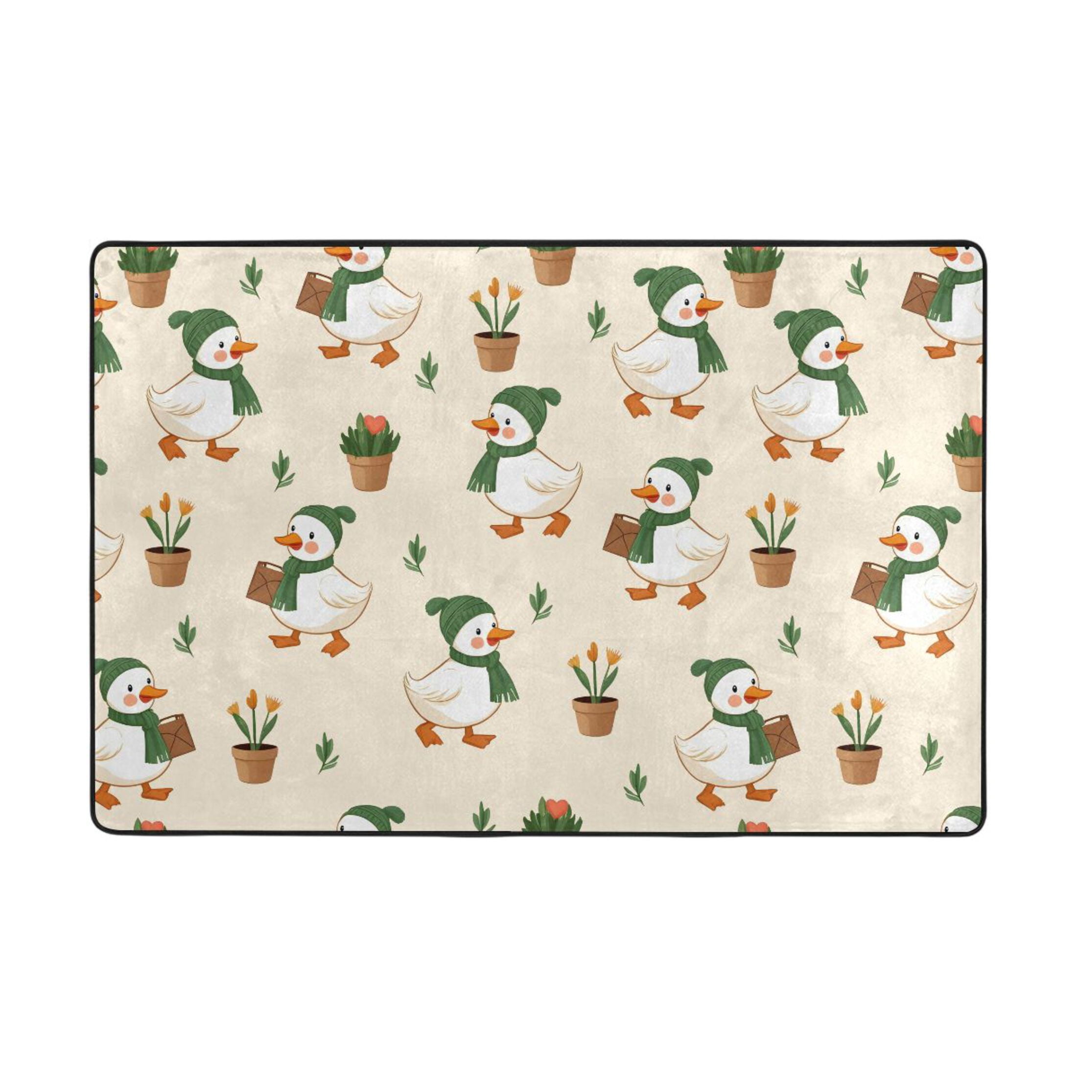 Cartoon Duck Pattern Rug 36x24in Memory Foam Absorbent Non Slip Plush ...