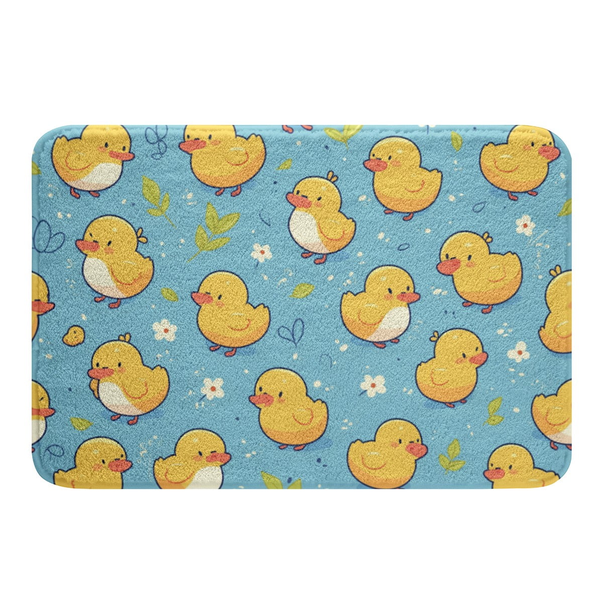 Cartoon Duck Printed Bath Mat,Yellow Duck Printed Bathroom Rugs,Cute ...