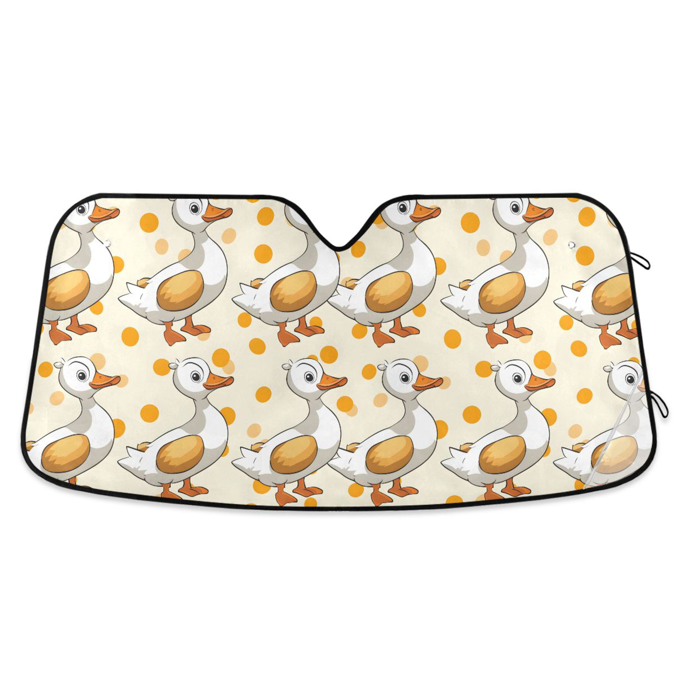 Cartoon Duck and Polka Dots Car Windshield Sun Shade Foldable Car Front ...