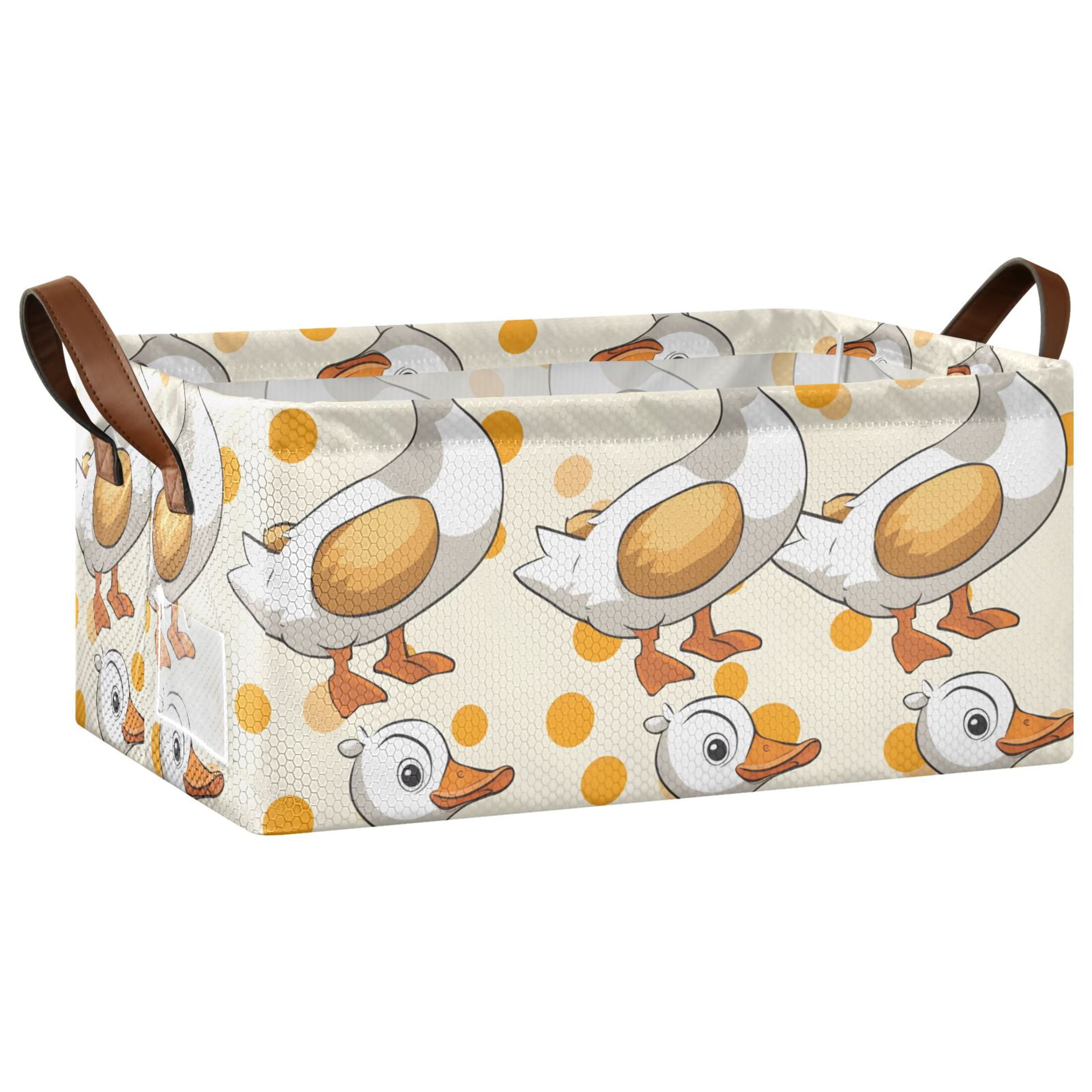 Cartoon Duck and Polka Dots Collapsible Storage Bins Fabric Shelf ...