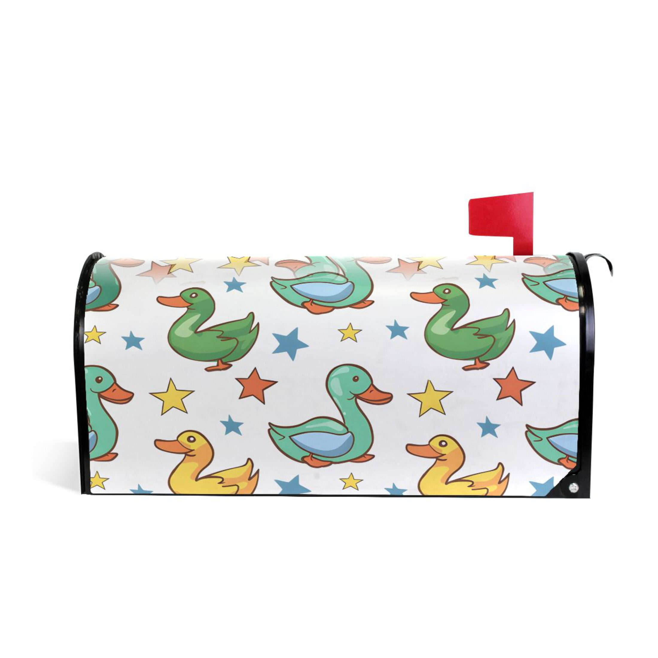 Cartoon Duck and Star Magnetic Mailbox Covers 25.5" X 21" Post Letter ...