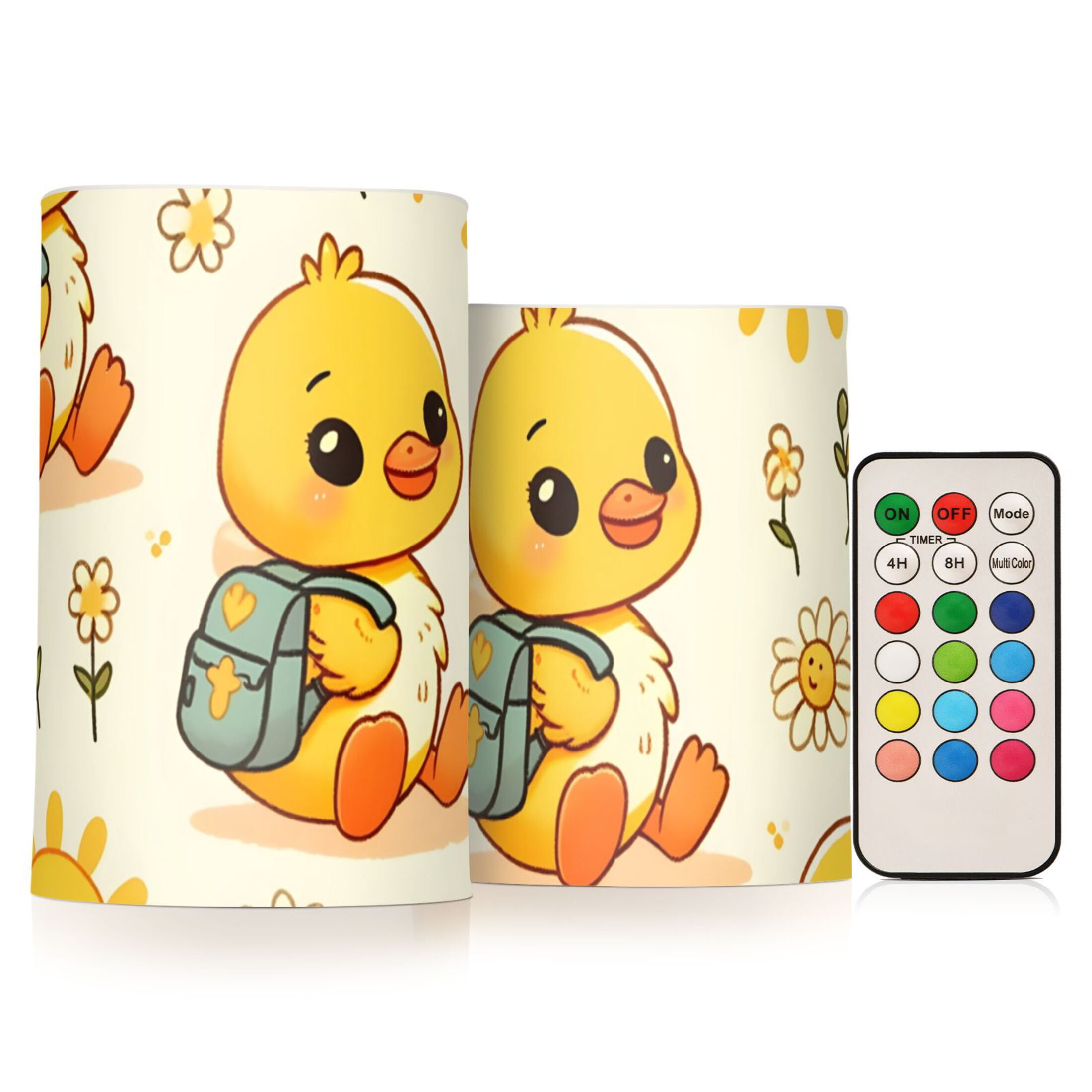 Cartoon Duck with Backpack Flickering Flameless LED Candles set of 2 ...