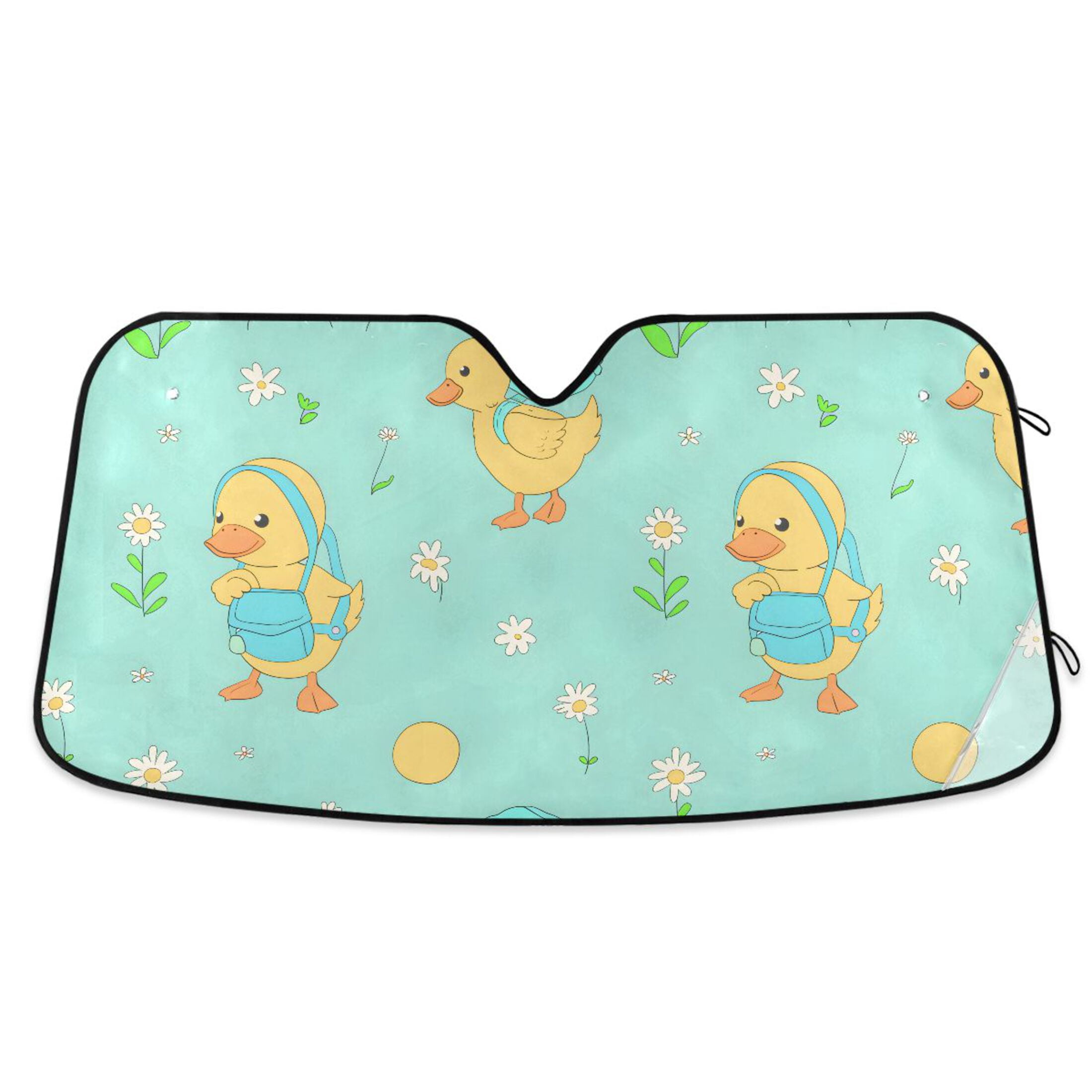 Cartoon Duck with Bag Car Windshield Sun Shade Foldable Car Front ...