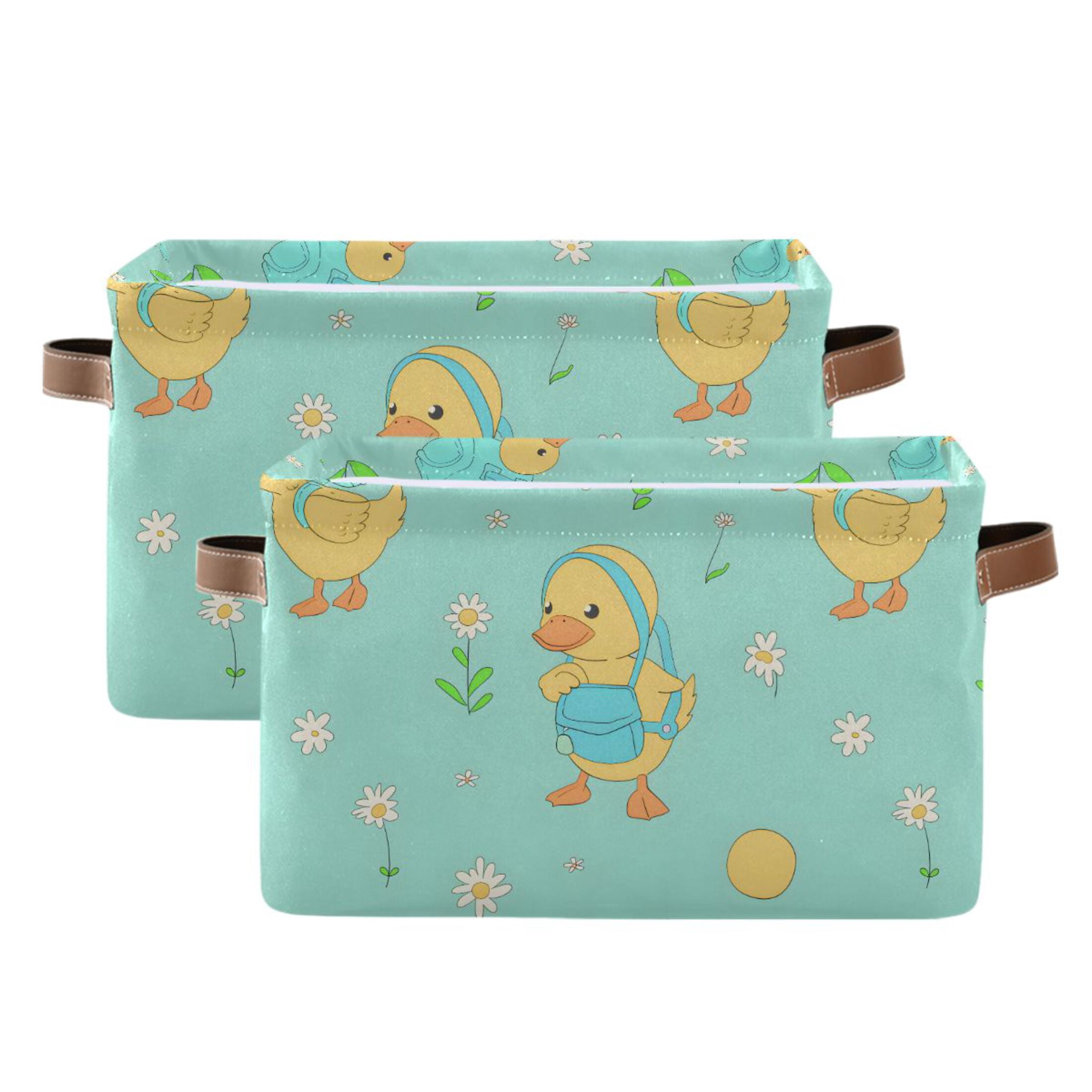 Cartoon Duck with Bag Storage Bins with Handle Fabric Organizer Basket ...