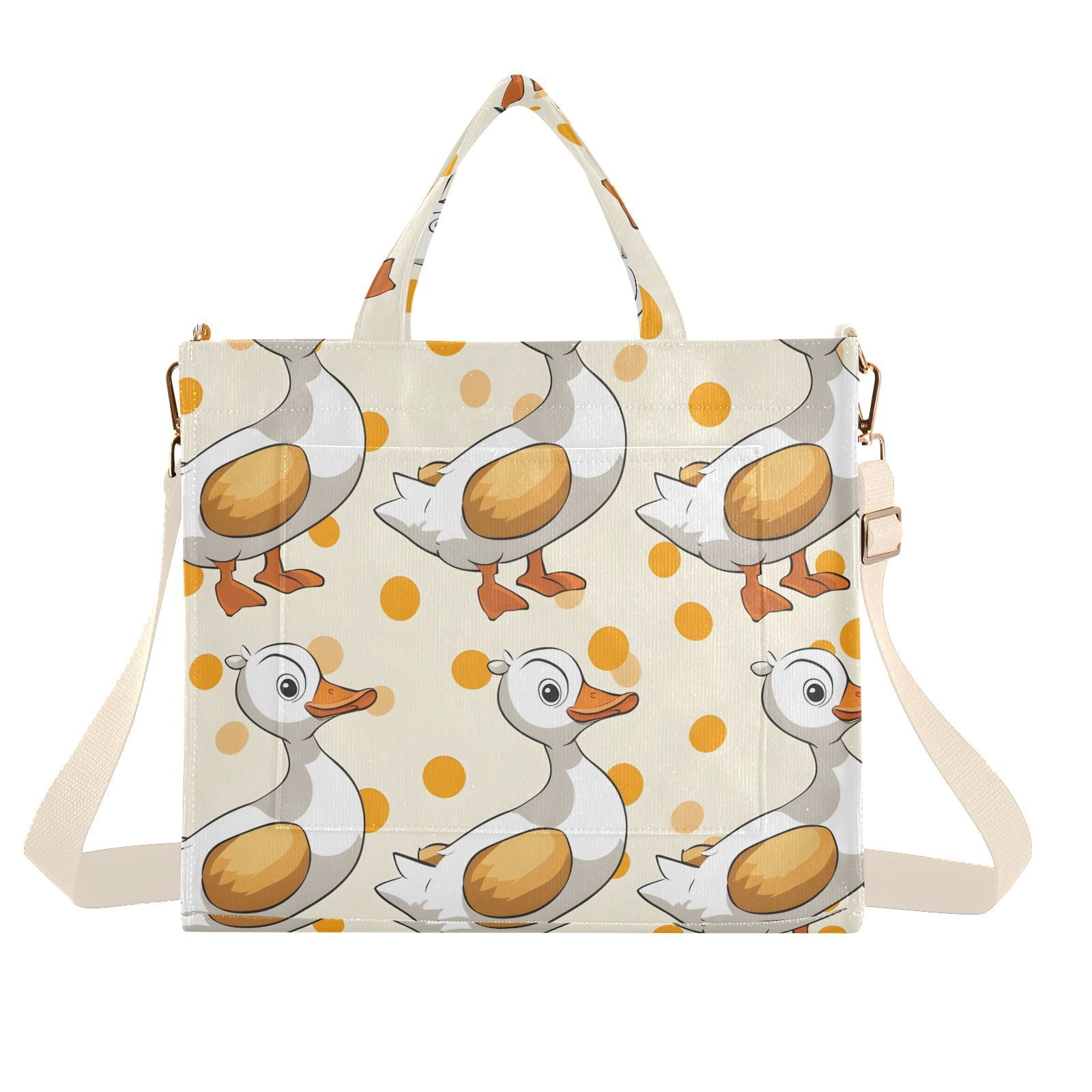 Cartoon Ducks Corduroy Tote Bag Handbag Large Messenger Bag Shoulder ...