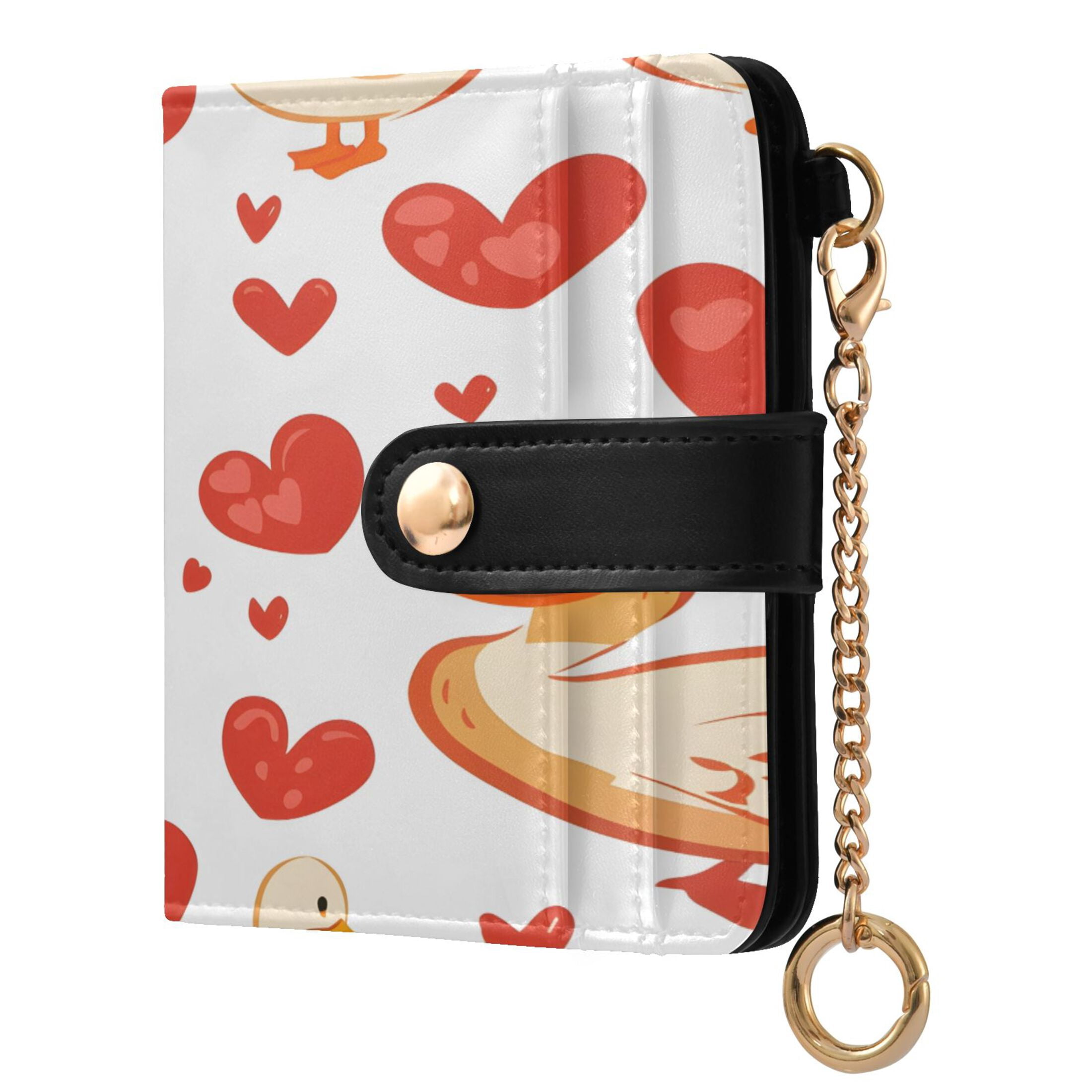 Cartoon Ducks Hearts Women's Wallet PU Leather Card Cases RFID Blocking ...
