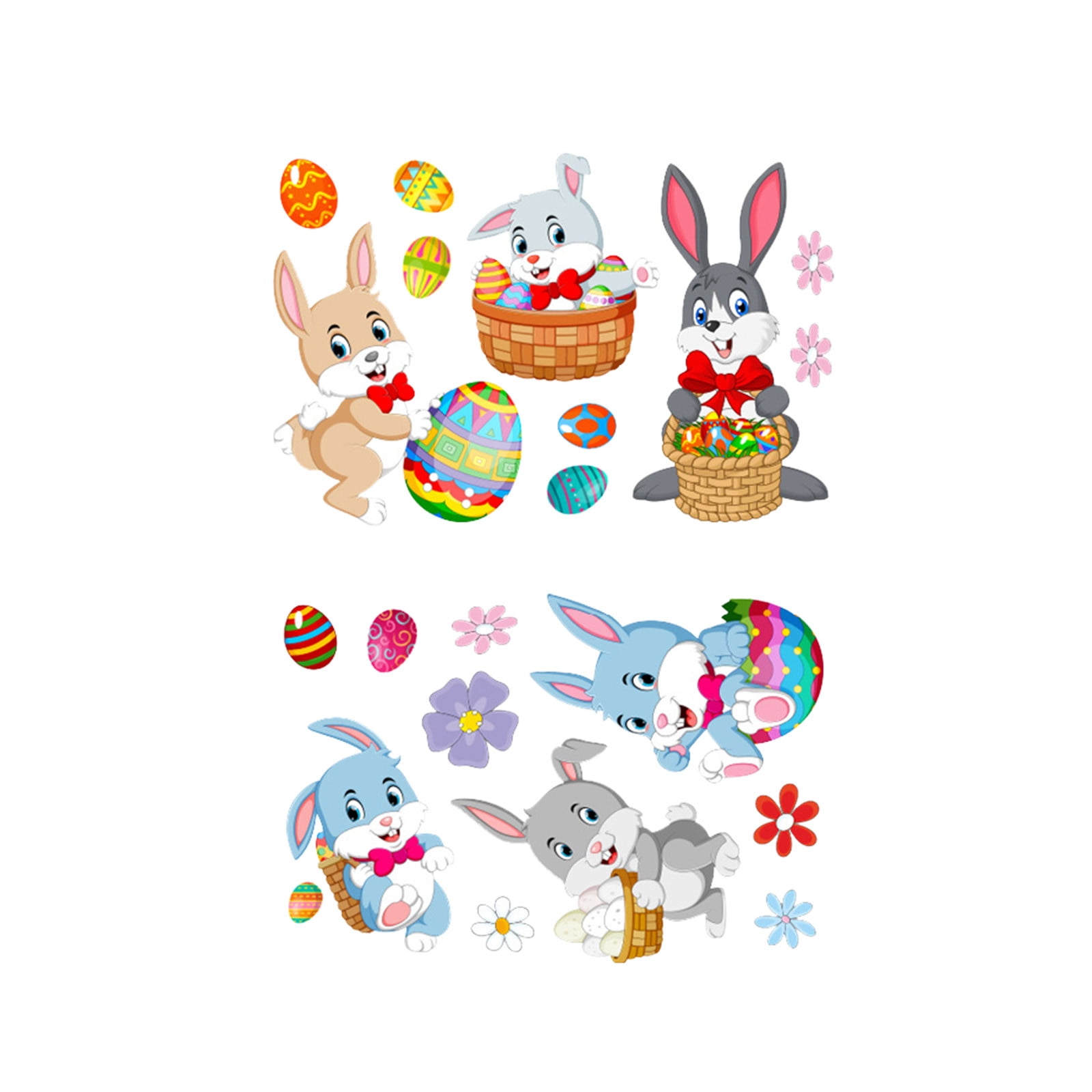 Cartoon Easter Bunny Decals,Easter Eggs Wall Stickers, Lovely Baby Room ...