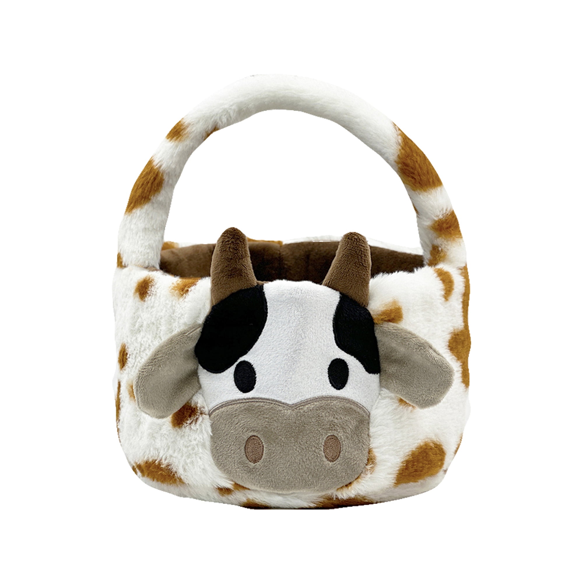 Gupgi Easter Cartoon Cow Basket Cute Plush Cow Candy Basket for Girl ...