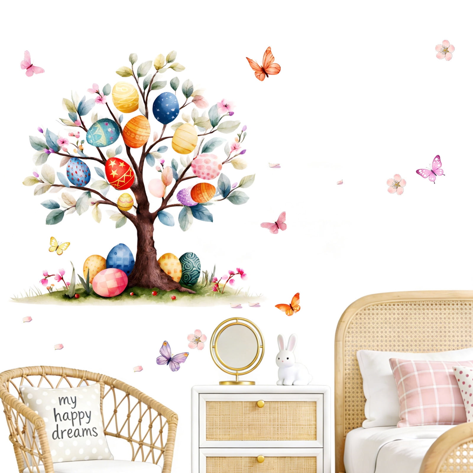 Cartoon Easter Wall Stickers Kids Bedroom Living Room Home Decoration ...