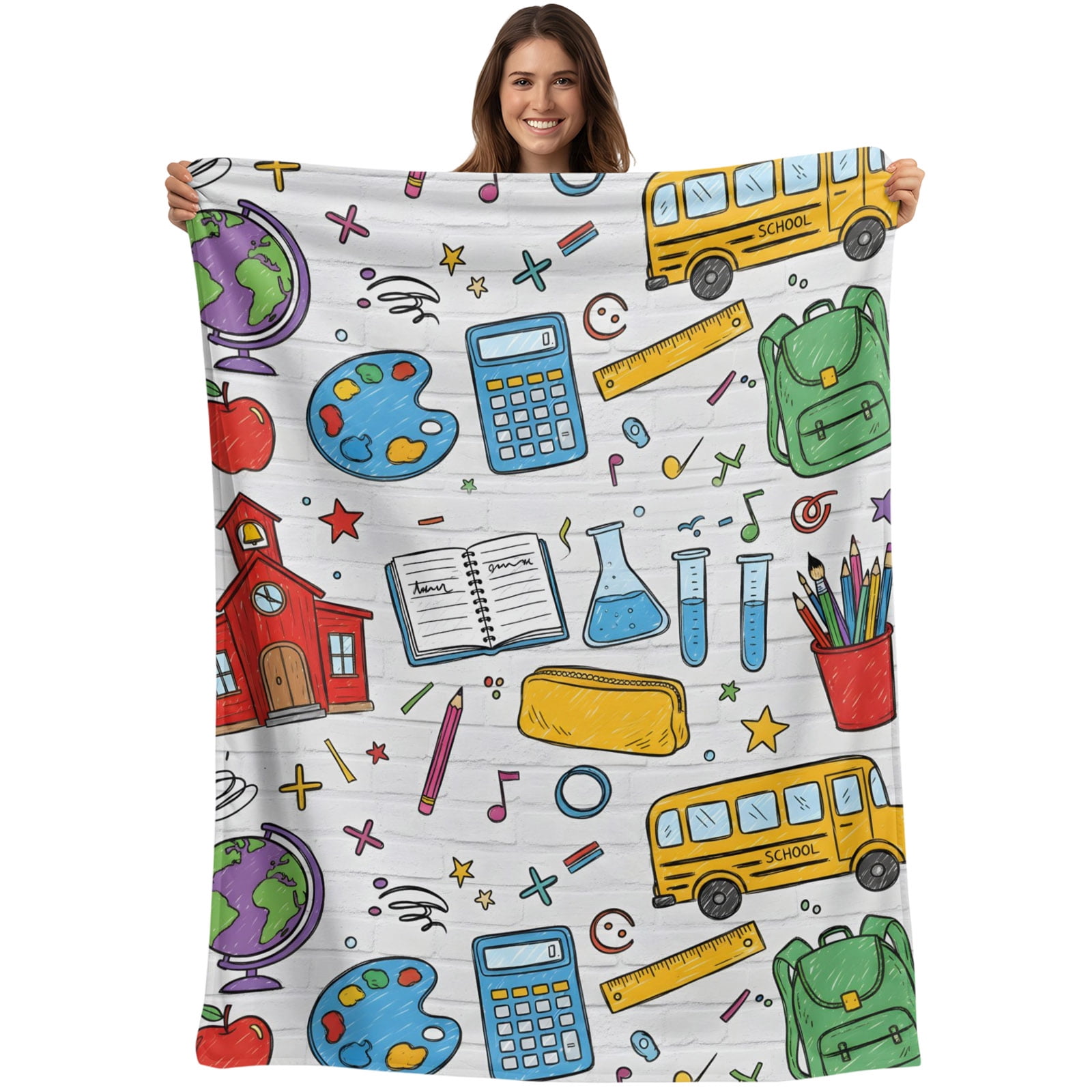 Cartoon Educational Elements Blanket Soft Cozy Warm Throw Blanket for ...