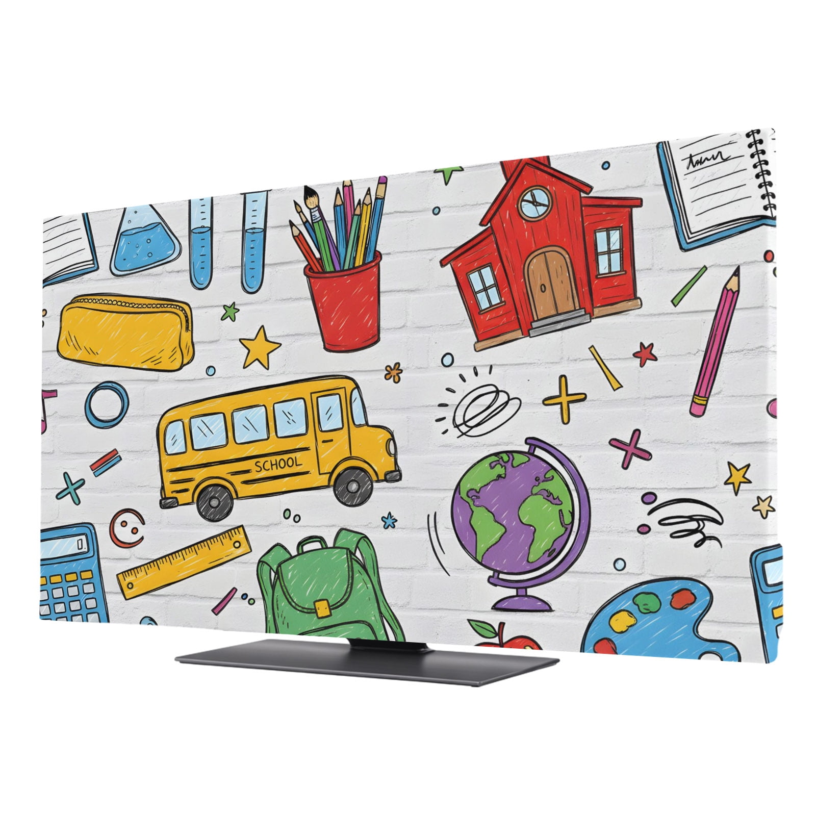 Cartoon Educational Elements TV Cover for 32 Inch Screen, Stretch ...