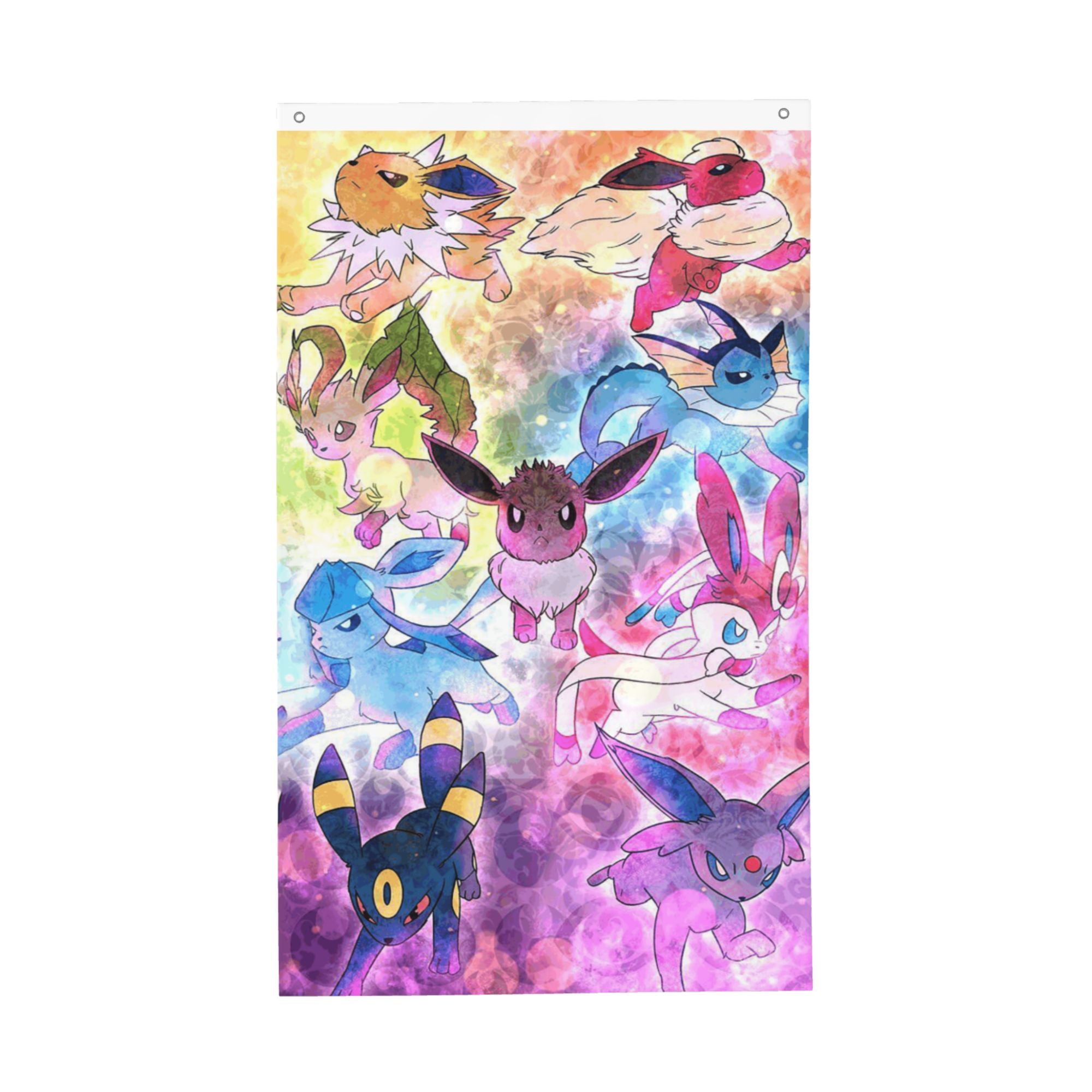 Cartoon Eevee Cute 3x5FT Flag Garden Flags Vertical Double Sized Yard ...