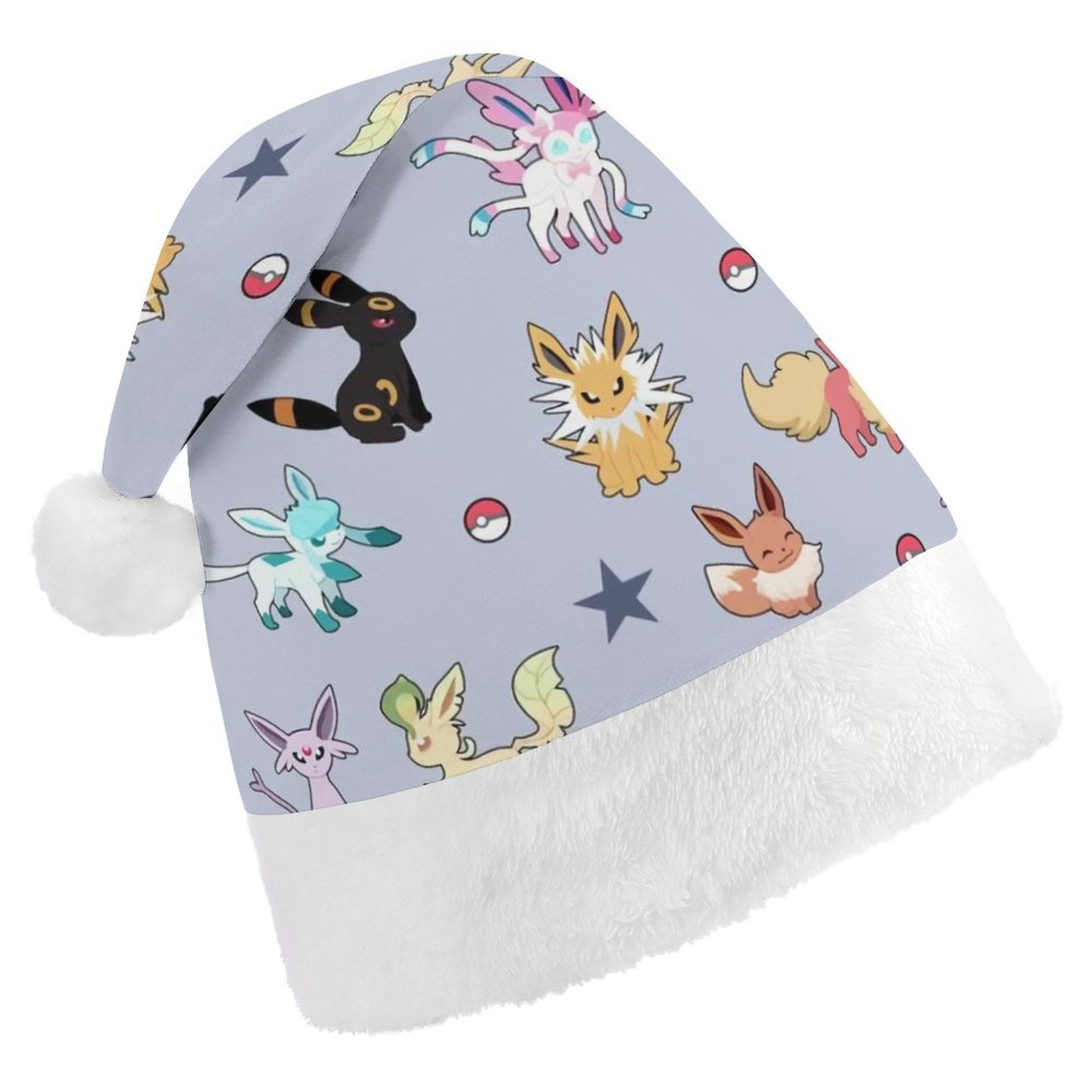 Cartoon Eevee,vaporeon,leafeon,umbreon,espeon,glaceon,flareon,jolteon Santa Hat,Cartoon Eevee ...