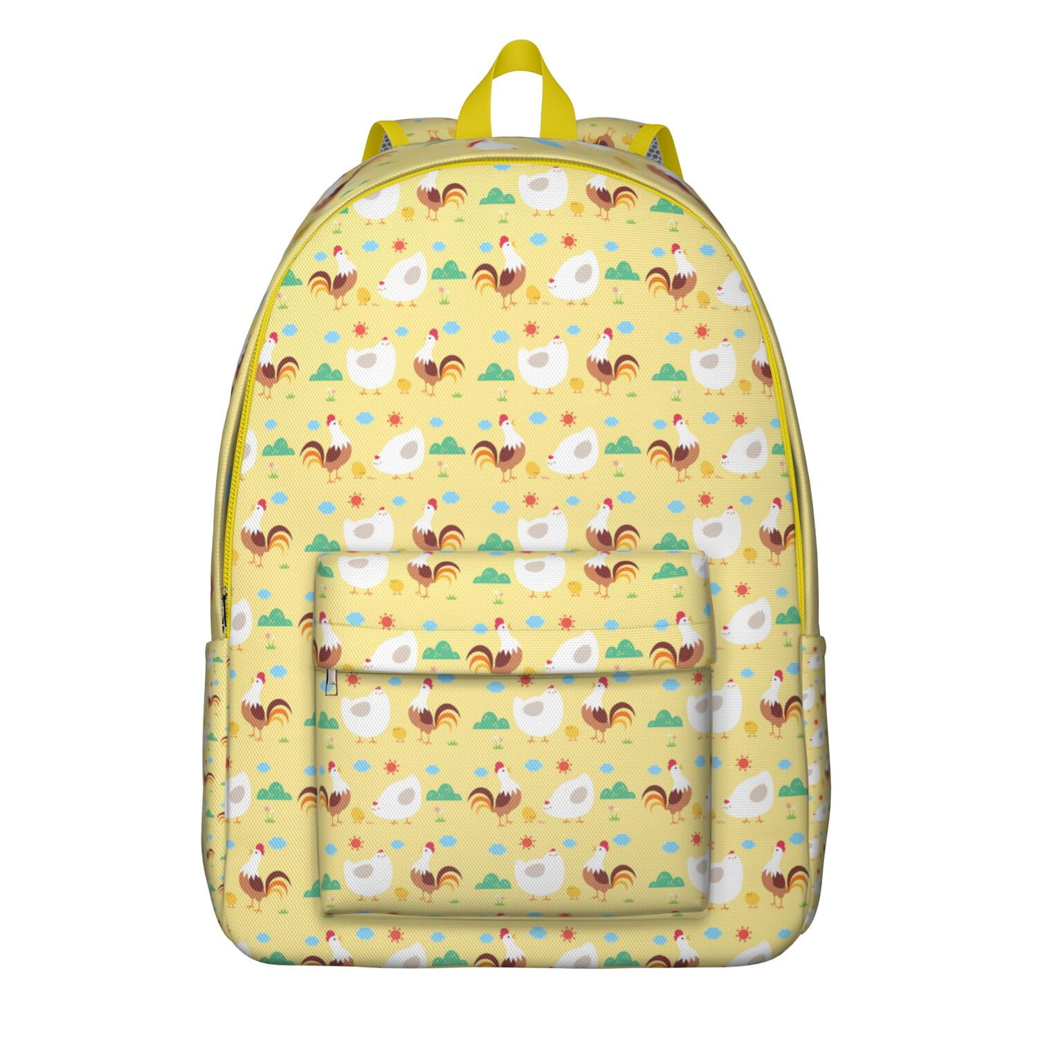 Cartoon Egg and Chick Backpack, Waterproof School Bag with Rustic ...