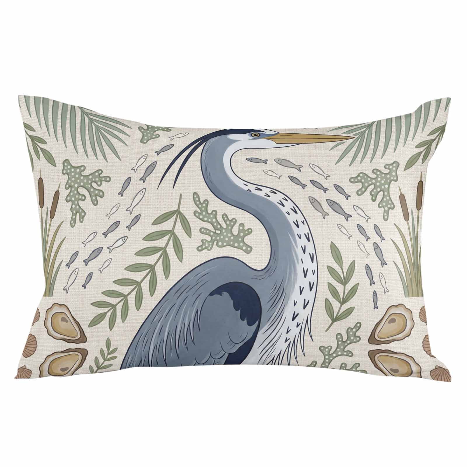 Cartoon Egret Throw Pillow Cover 24 x 36 Inch Decorative Pillow Cover ...