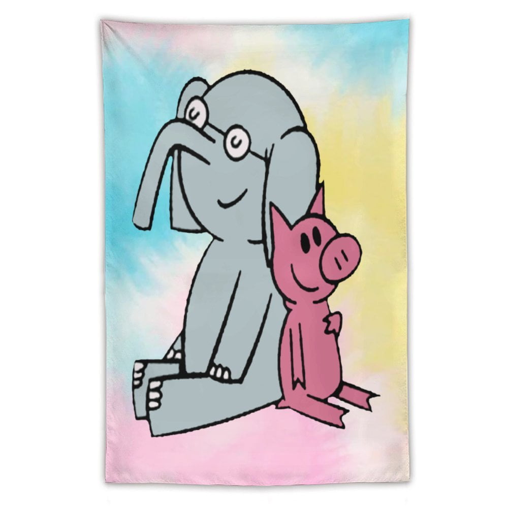 Cartoon Elephant And Piggie Tapestry, Home Decoration Wall Hanging, Art ...