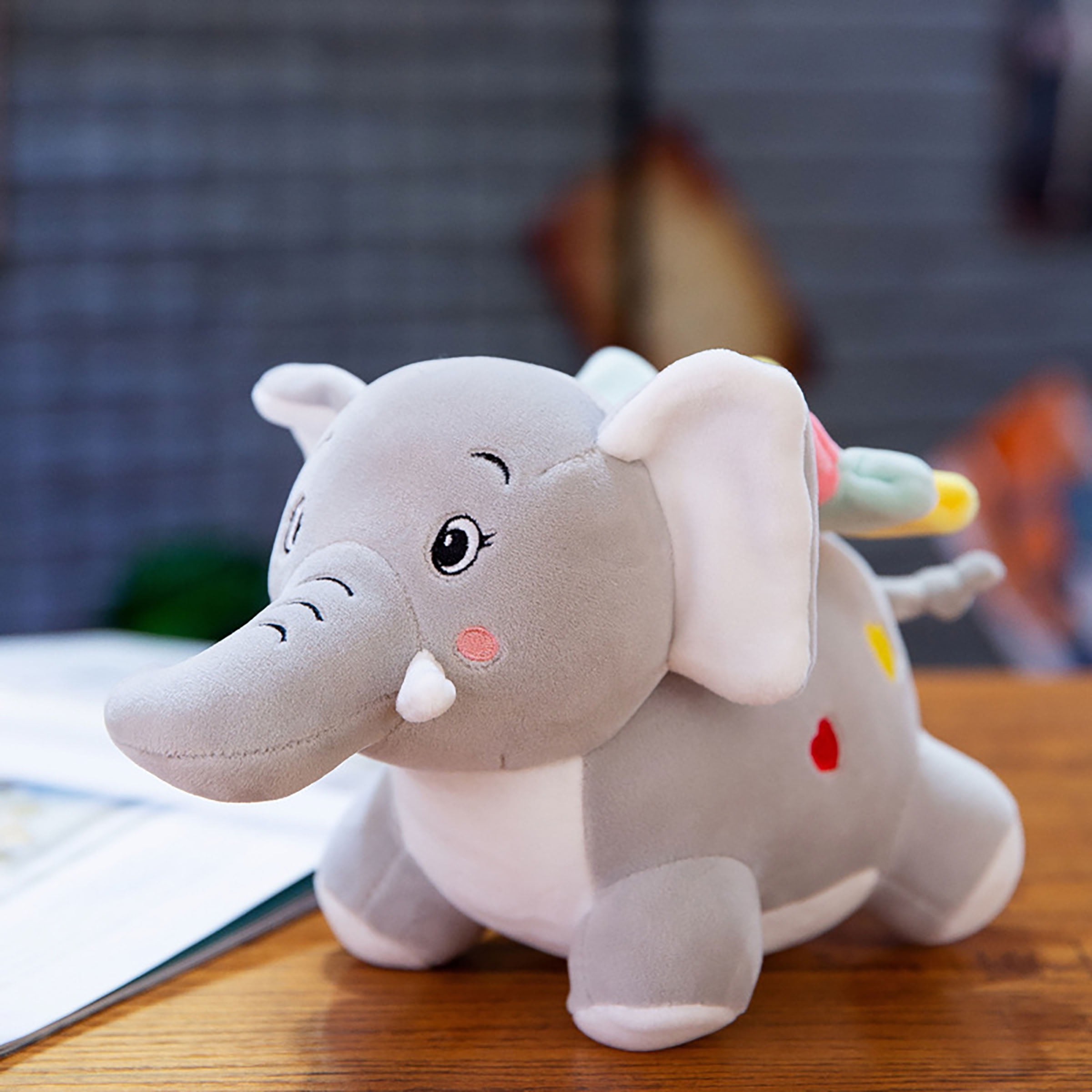 Cartoon Elephant Doll,Cuddly Character with Fuzzy Texture and ...