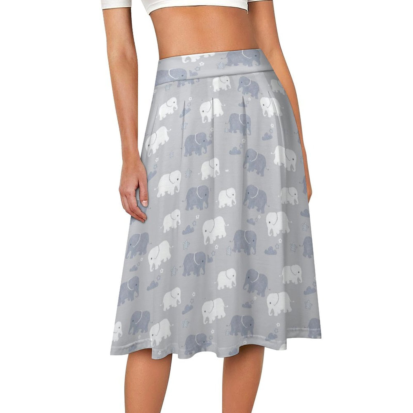 Cartoon Elephant Knee Length Skorts Skirts for Women High Waisted ...