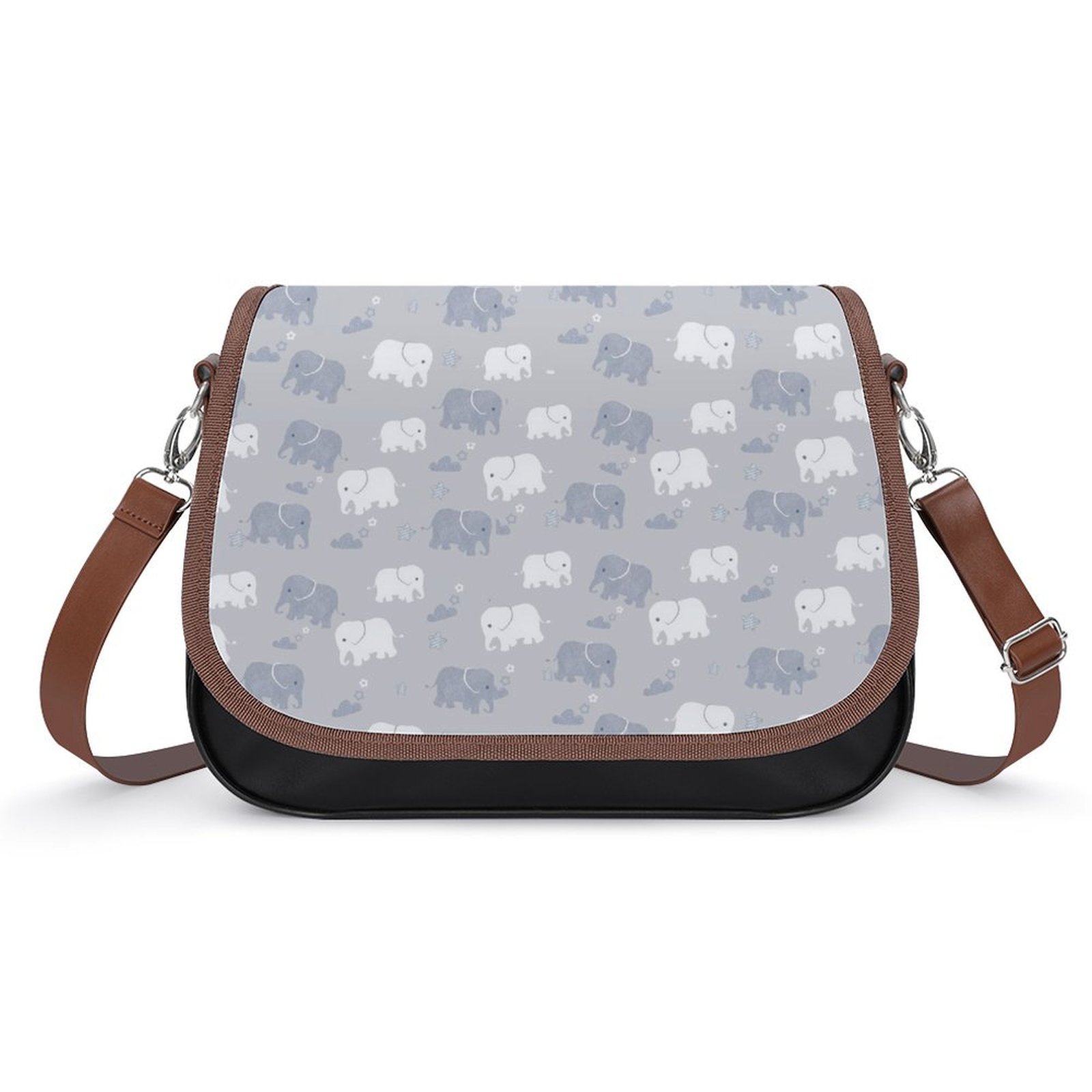 Cartoon Elephant Pu Leather Shoulder Bag Essential For Daily Travel ...